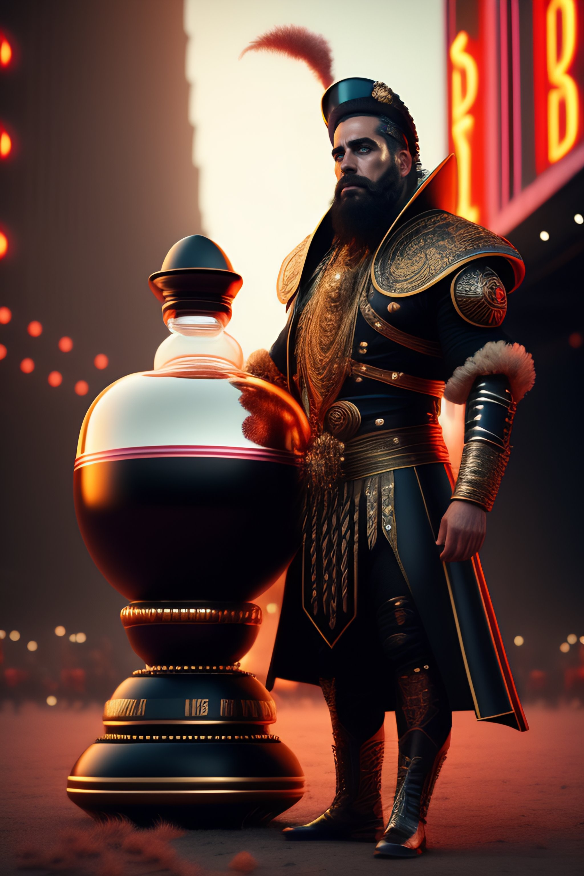 Lexica - Black híbrid white man apocalyptic circus hard retro future ...