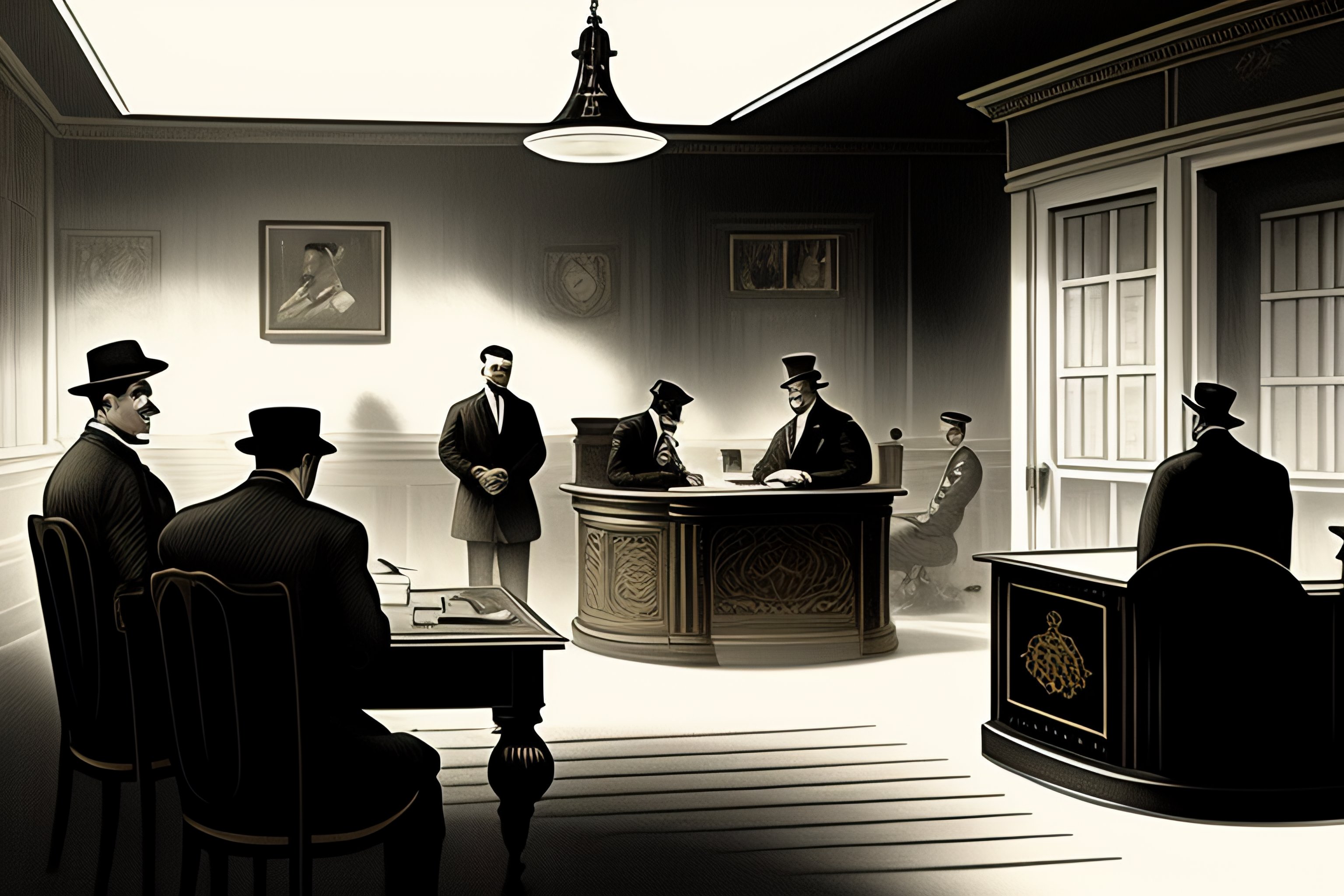 Lexica - An office of a gangster 1920 illustration
