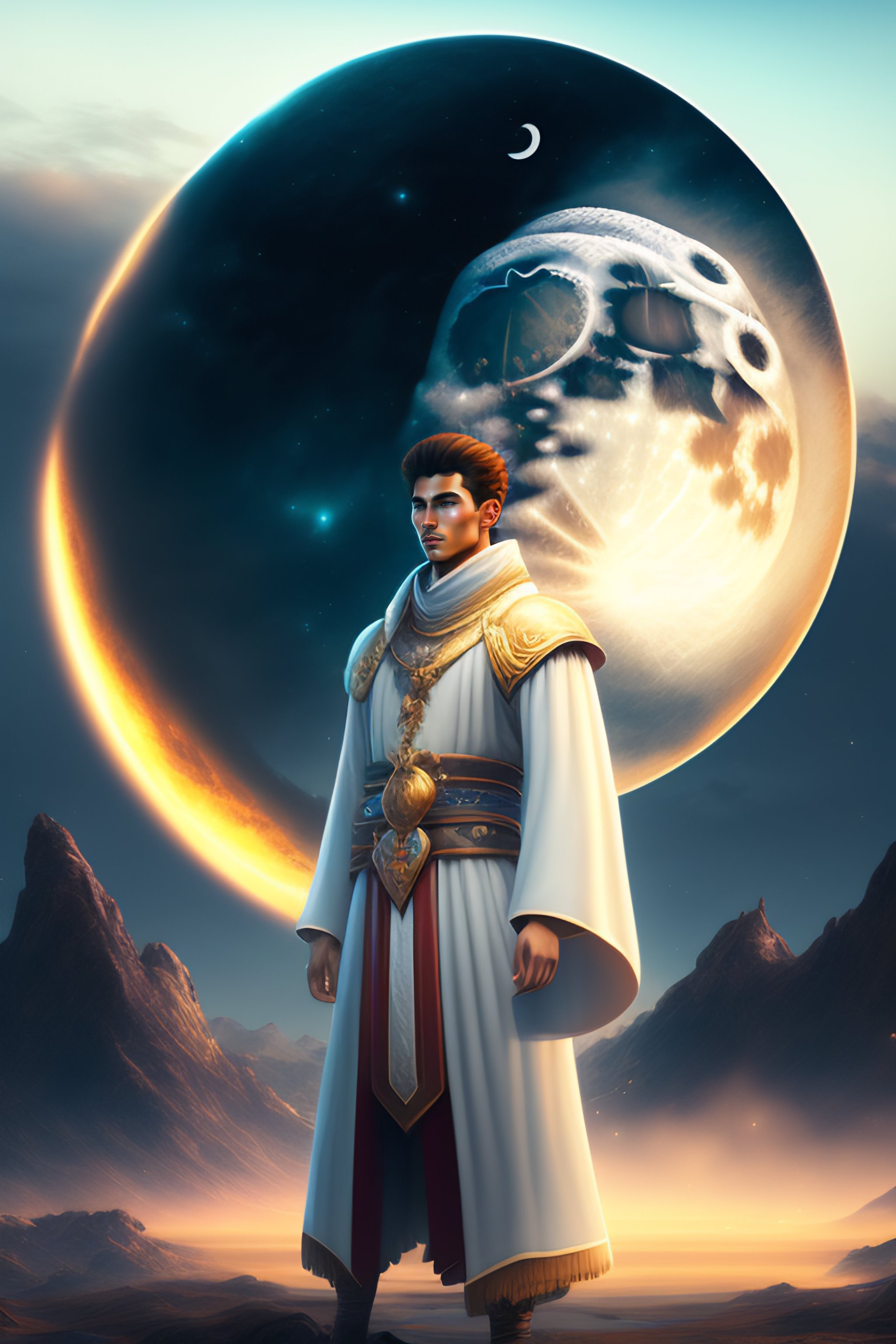 Lexica - Moon magic, moon white young male mage