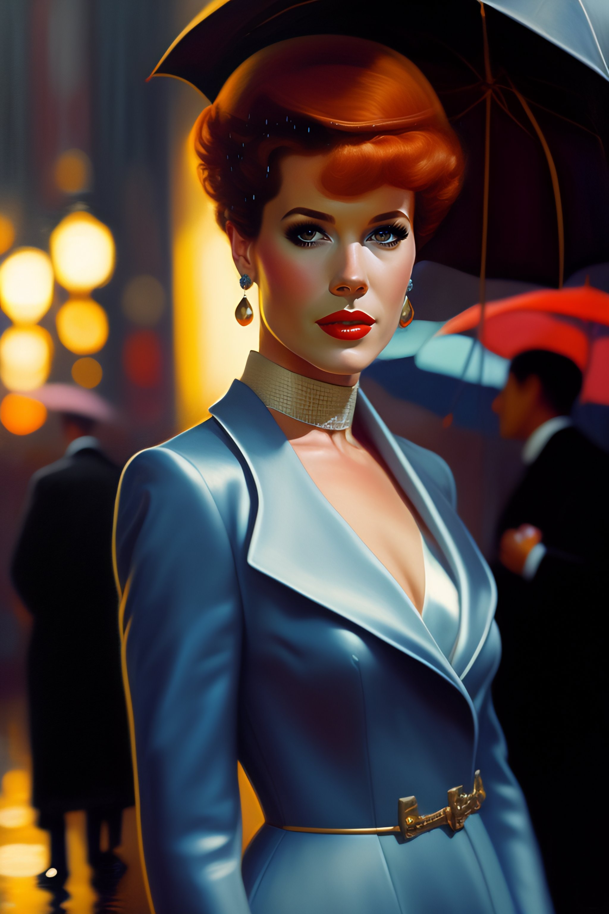 Lexica - Molly ringwald walking, portrait by glenn barr, oil painting, bladerunner, 1 9 585 ...