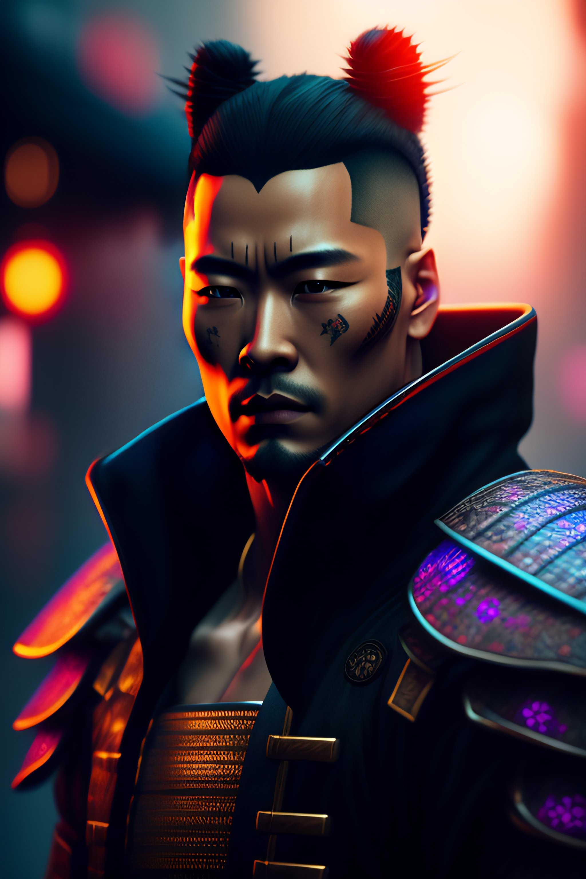 Lexica - Cyberpunk samurai, portait, cinematic lighting, horror, ultra ...