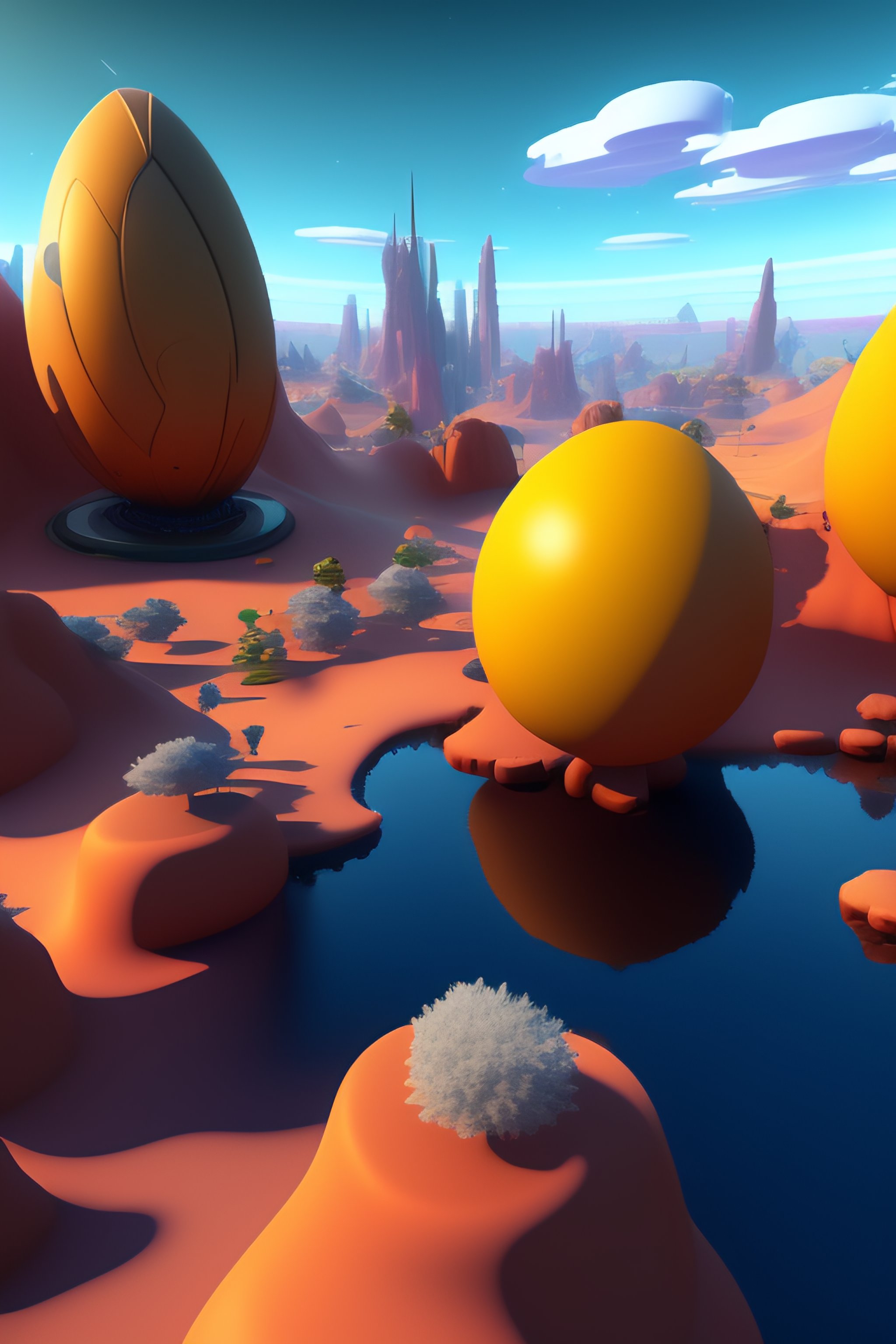 Lexica - 3d meta verse game world, futuristic, cartoon style