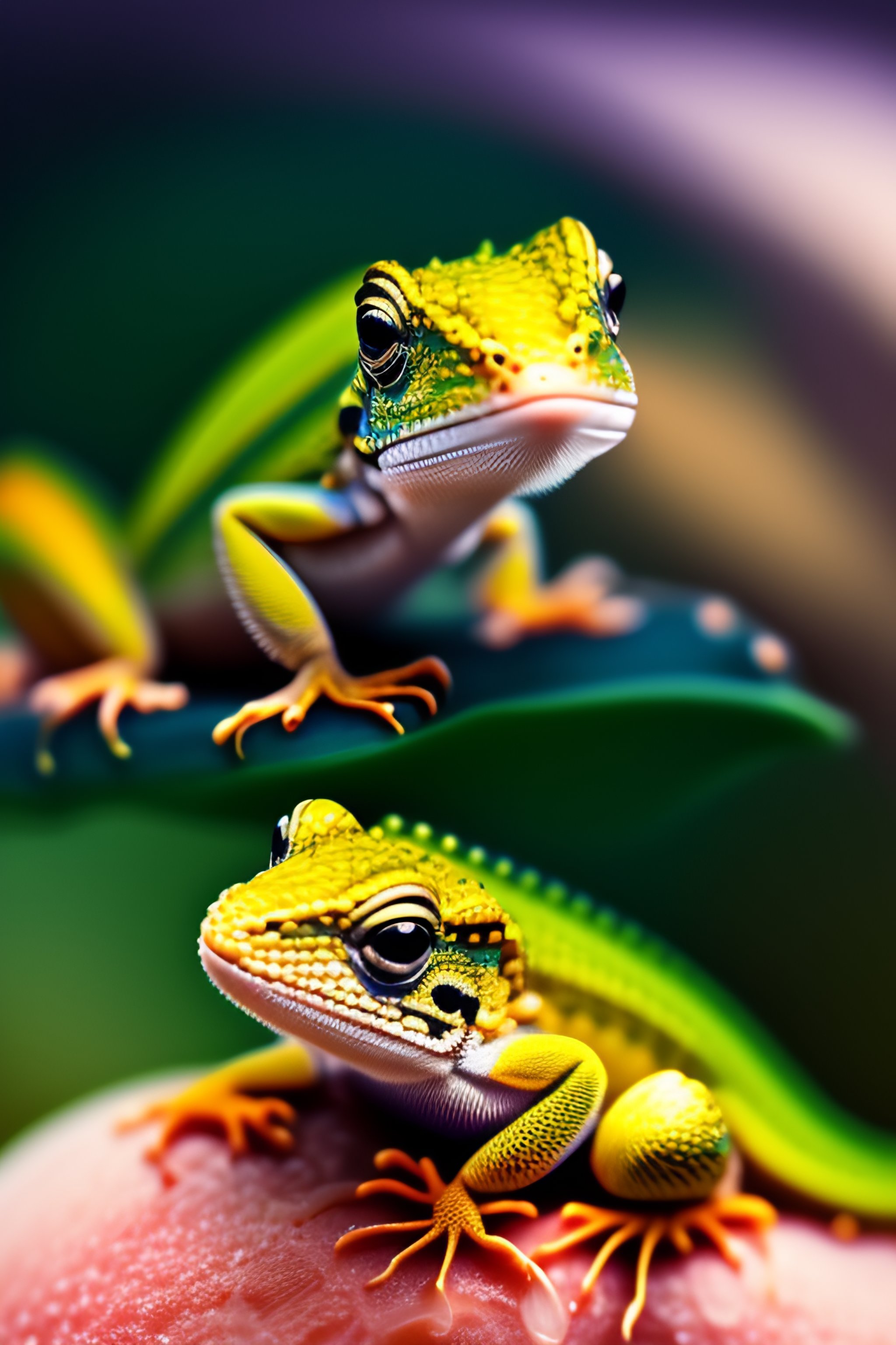 Lexica - Illustration of a baby lizard growing up with love