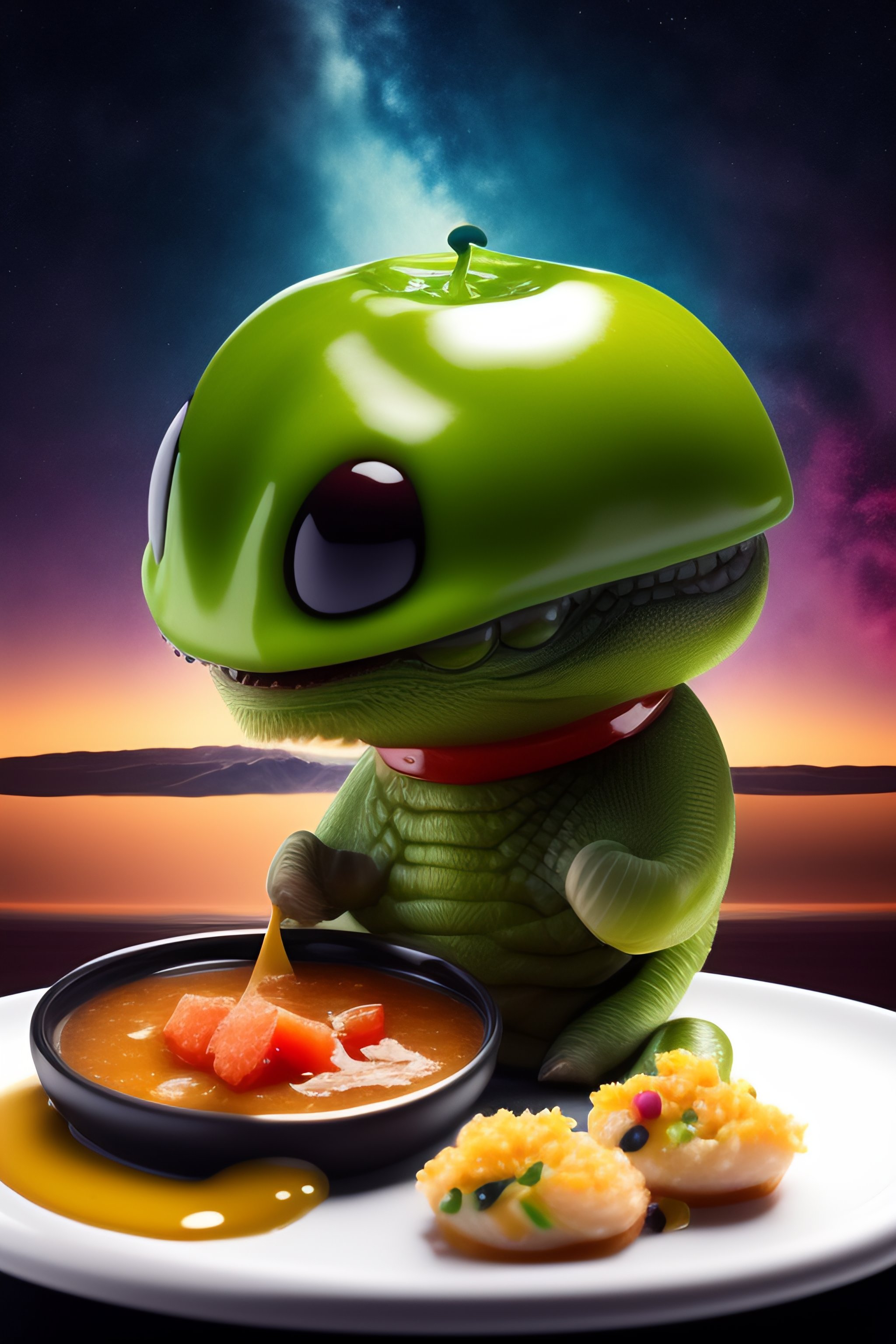 Lexica - Alien enjoys food