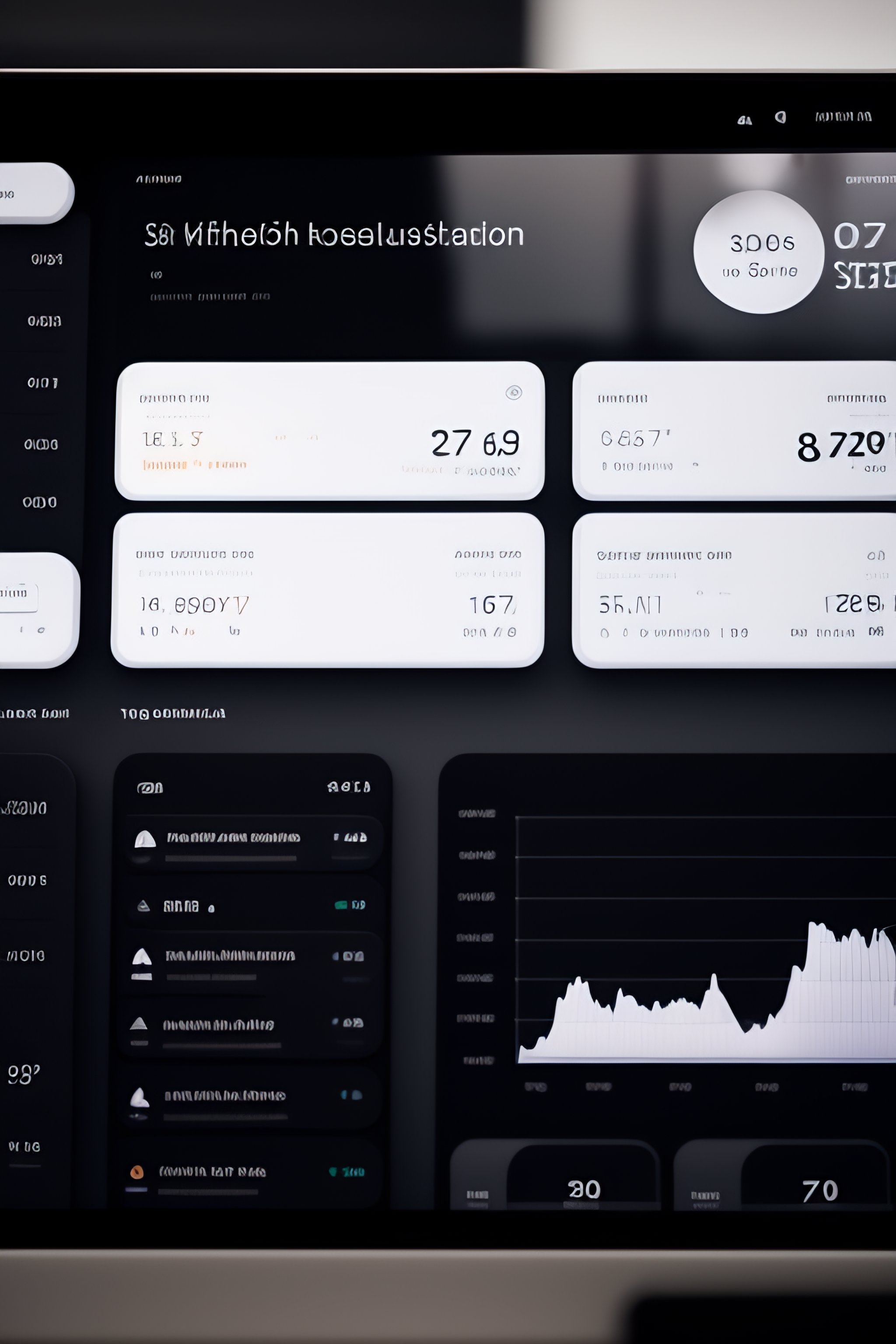 Lexica - Beautiful hq dashboard, design, black and white, ashtethic,abstract images, ux/ui, ux