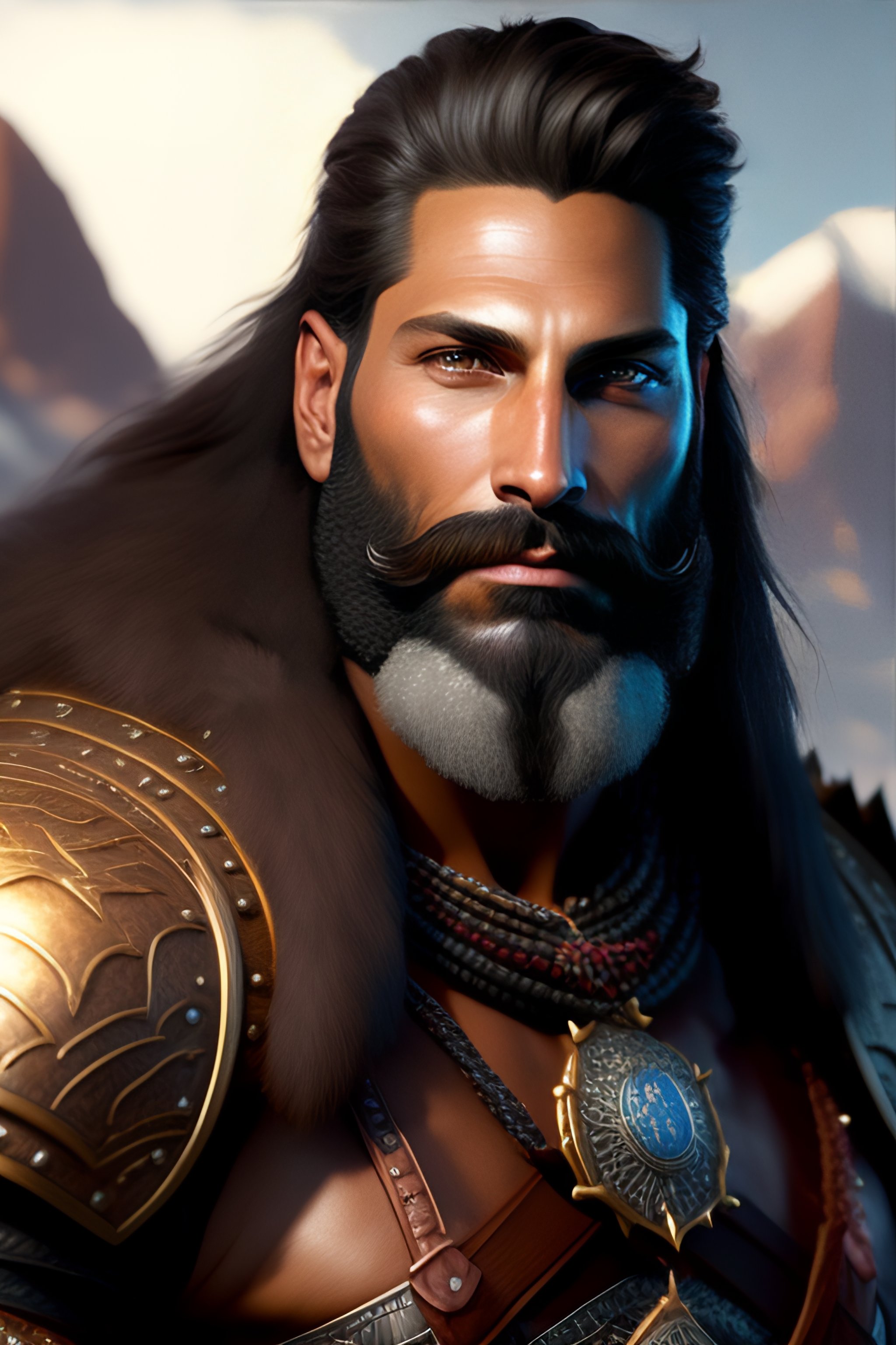 Lexica - Highly detailed portrait of Joe Manganiello as old Barbarian ...