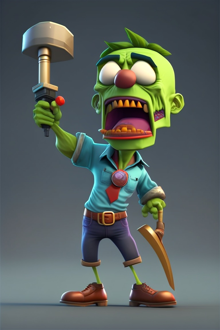 Lexica - Cartoon zombie, t pose