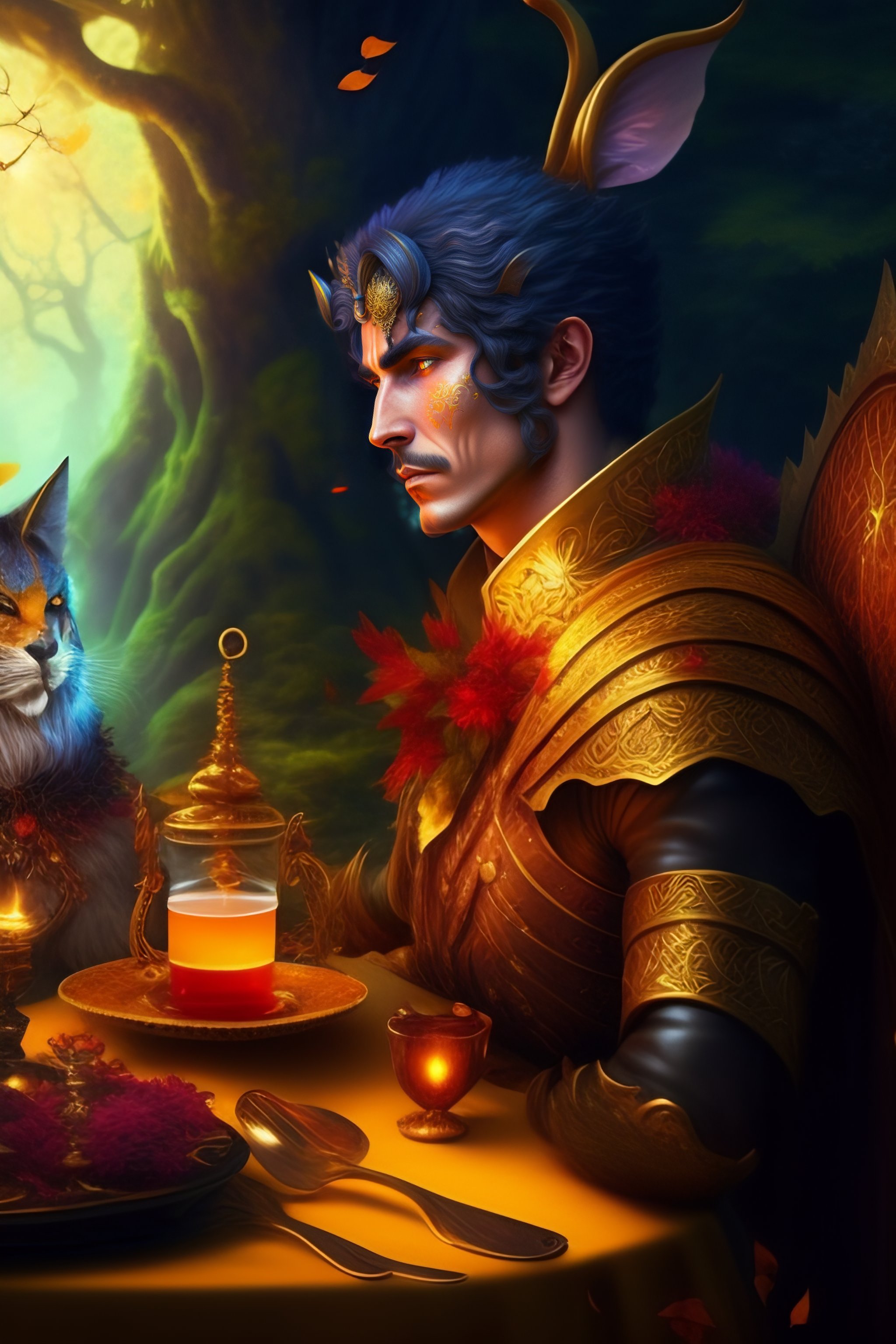 Lexica - Oberon, King of the Fae drinking tea with Grimm Reaper at the ...
