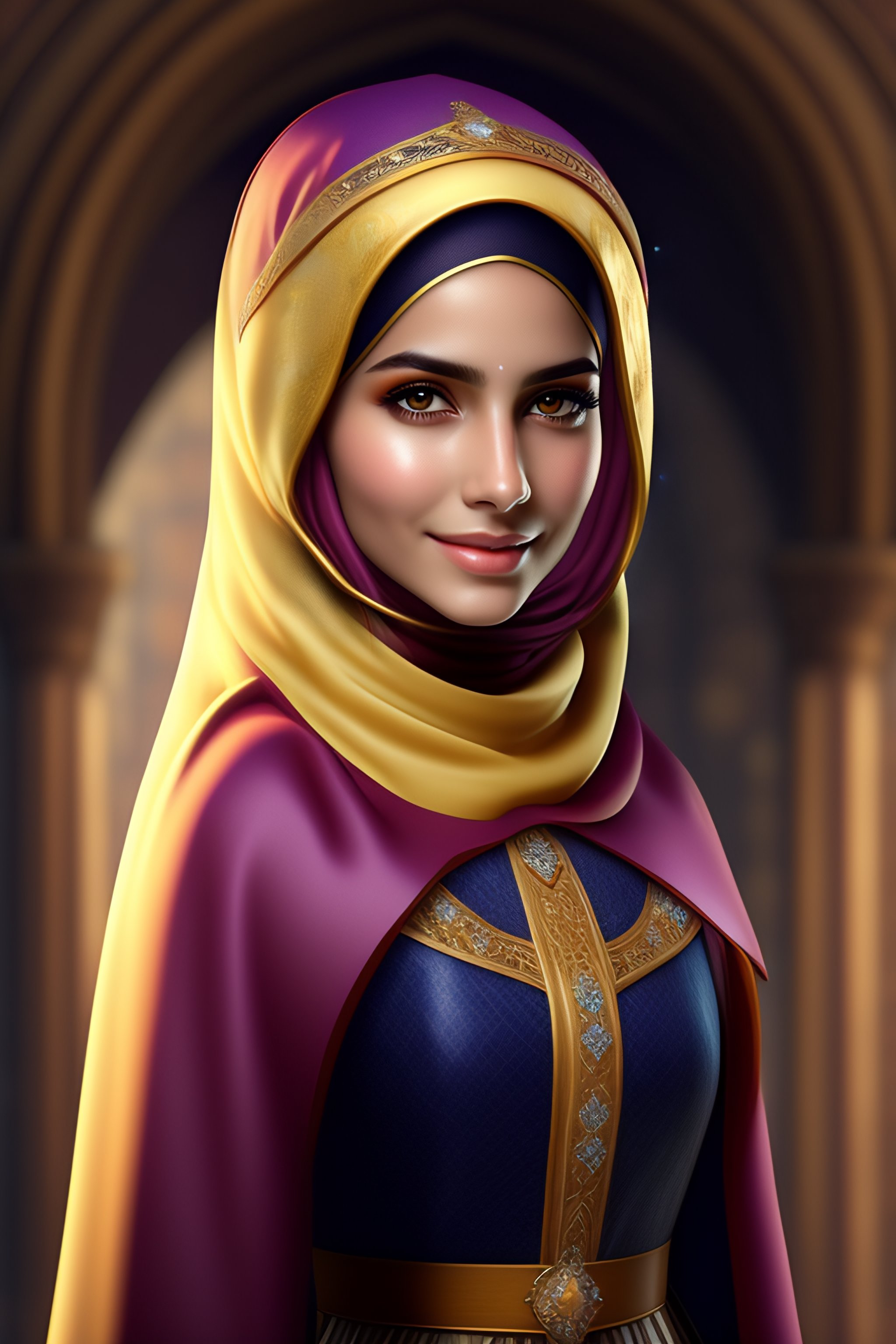 Lexica - Cute hijab girl in medieval mage clothing, ((seed:657949))