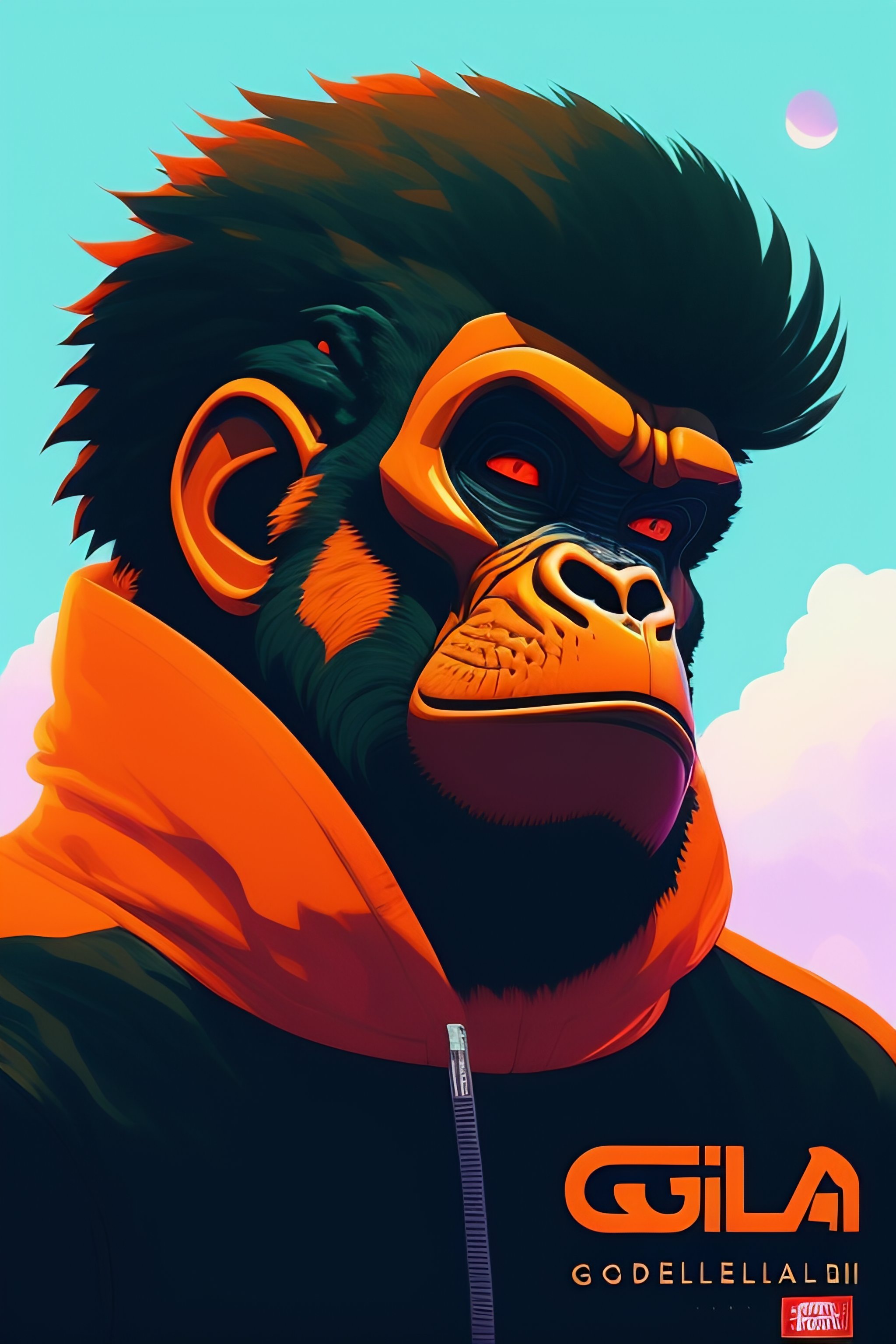 Lexica - Photo of a huge savage gorila monster in the space, style of ...