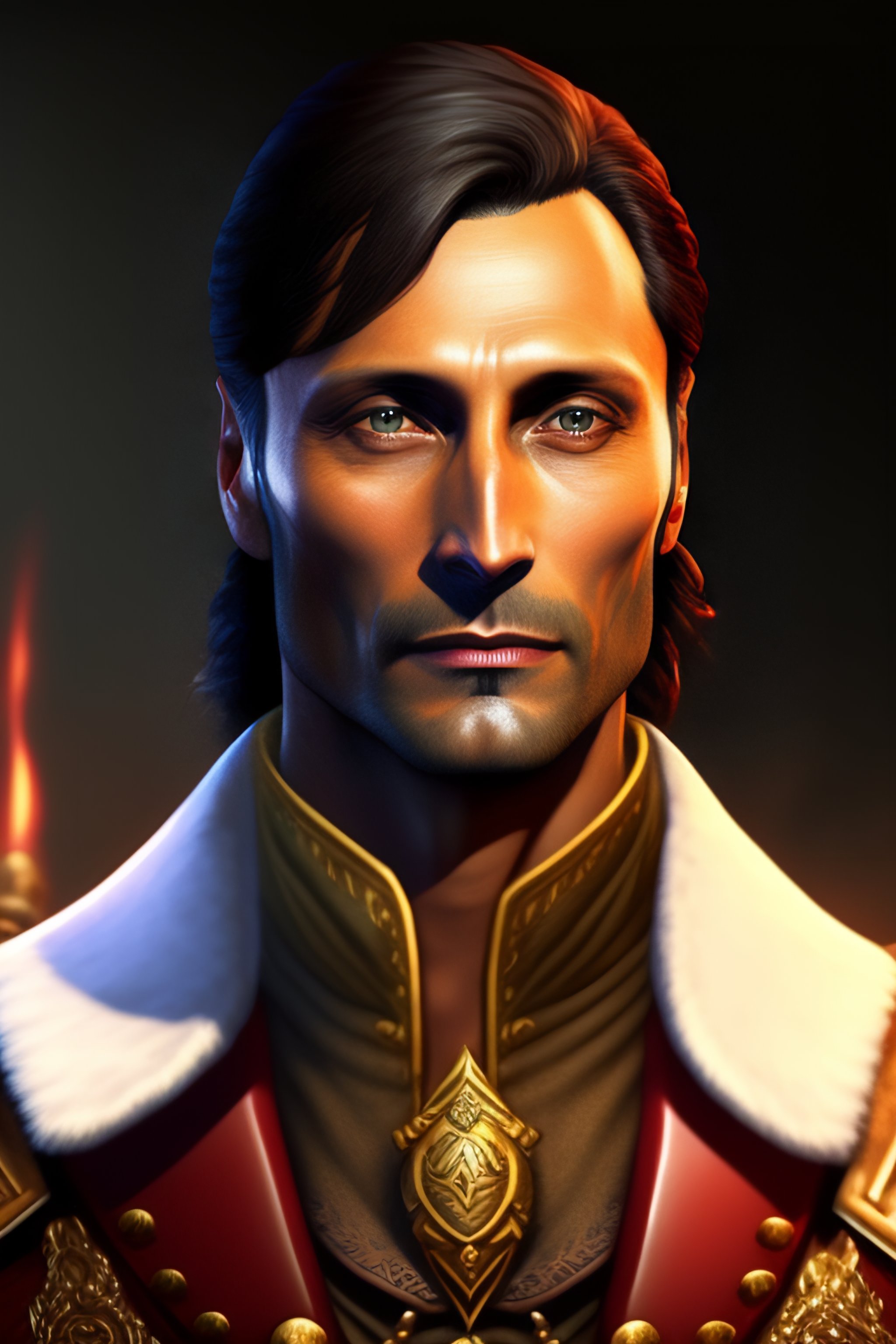 Lexica - Mads Mikkelsen as a Human Fighter in the style of a Baldurs ...