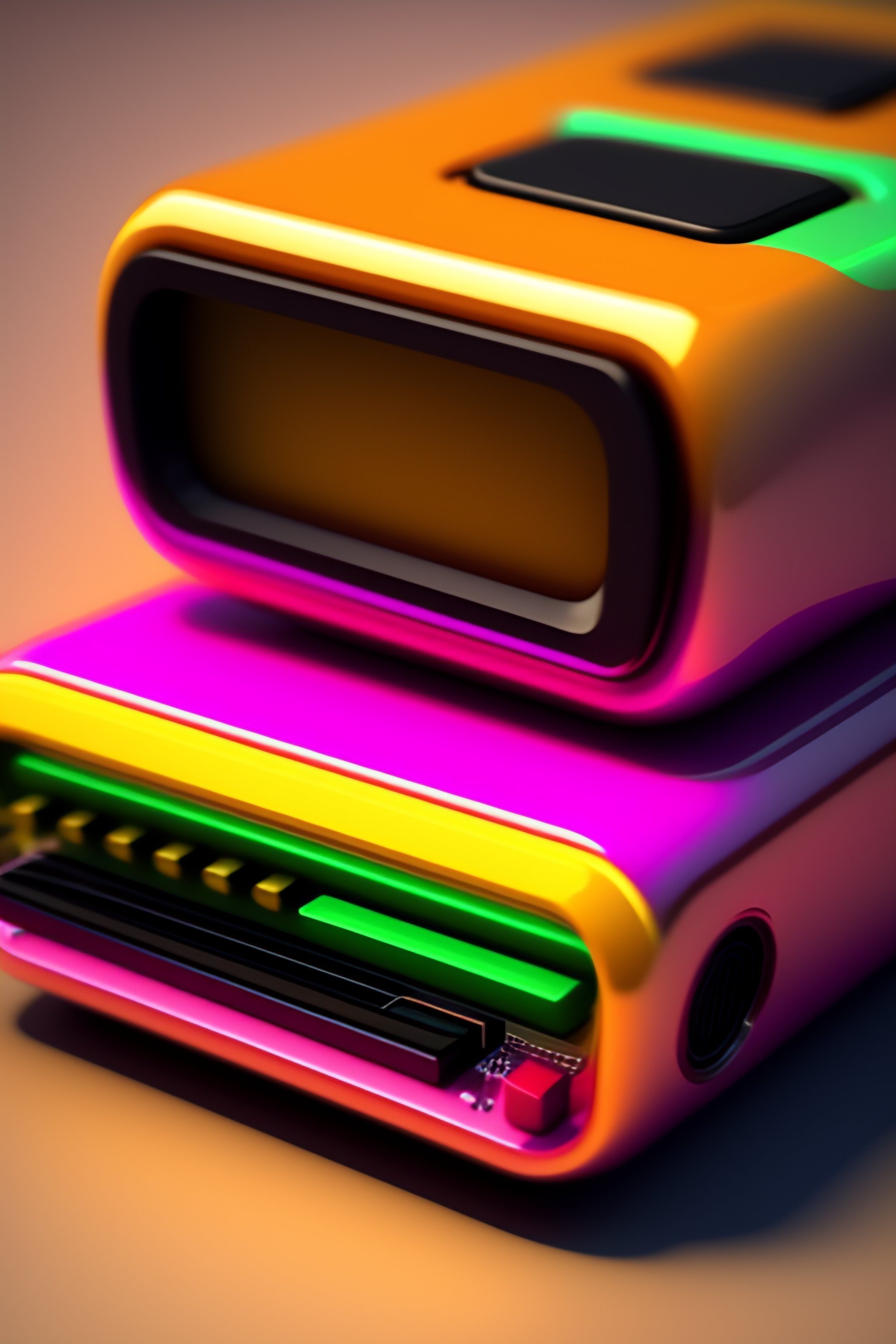 Lexica - 3D pixel retro tiny cute electronics render. Looks like Apple ...