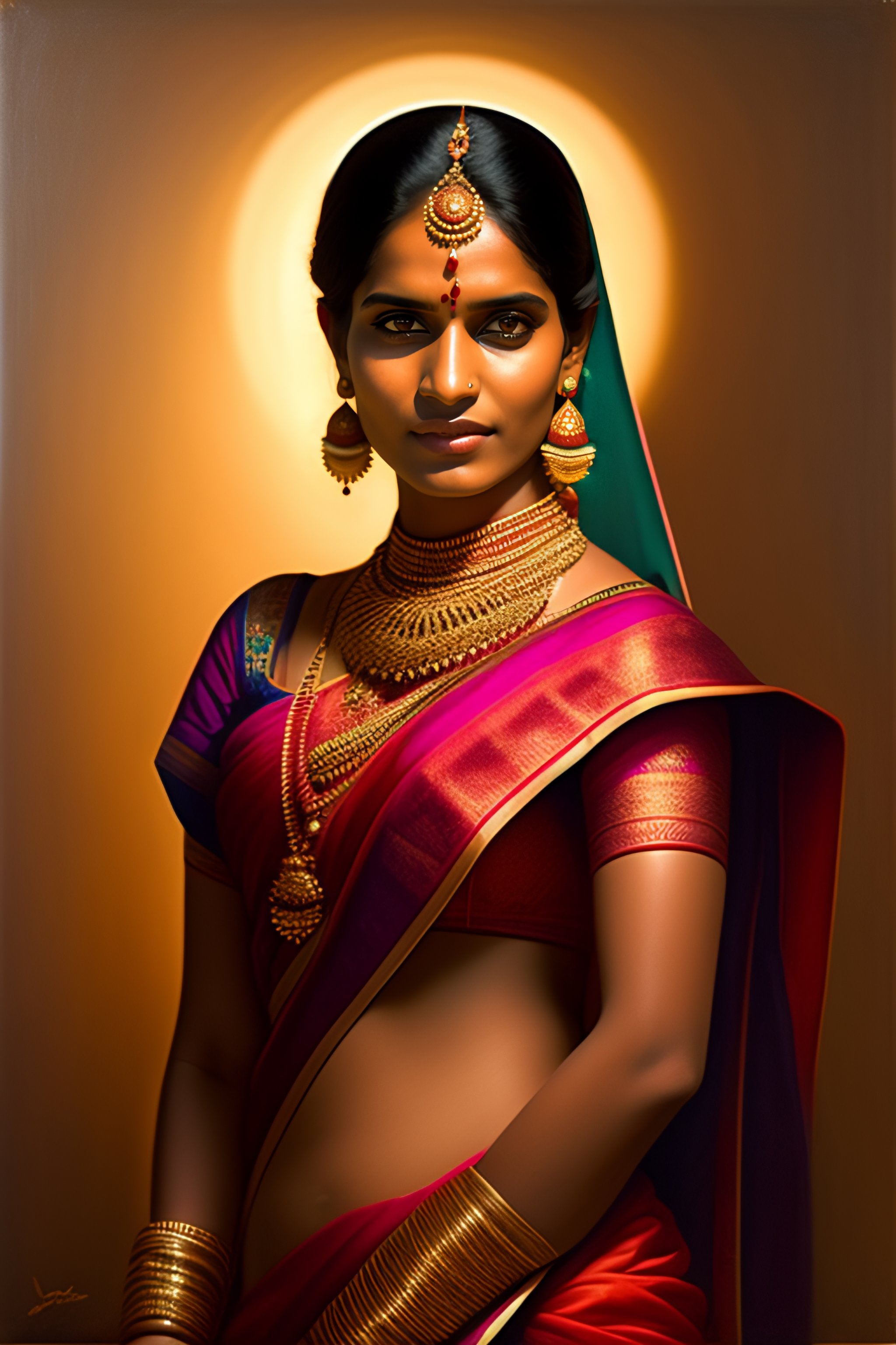 Lexica - Portrait of a young indian woman, light skin