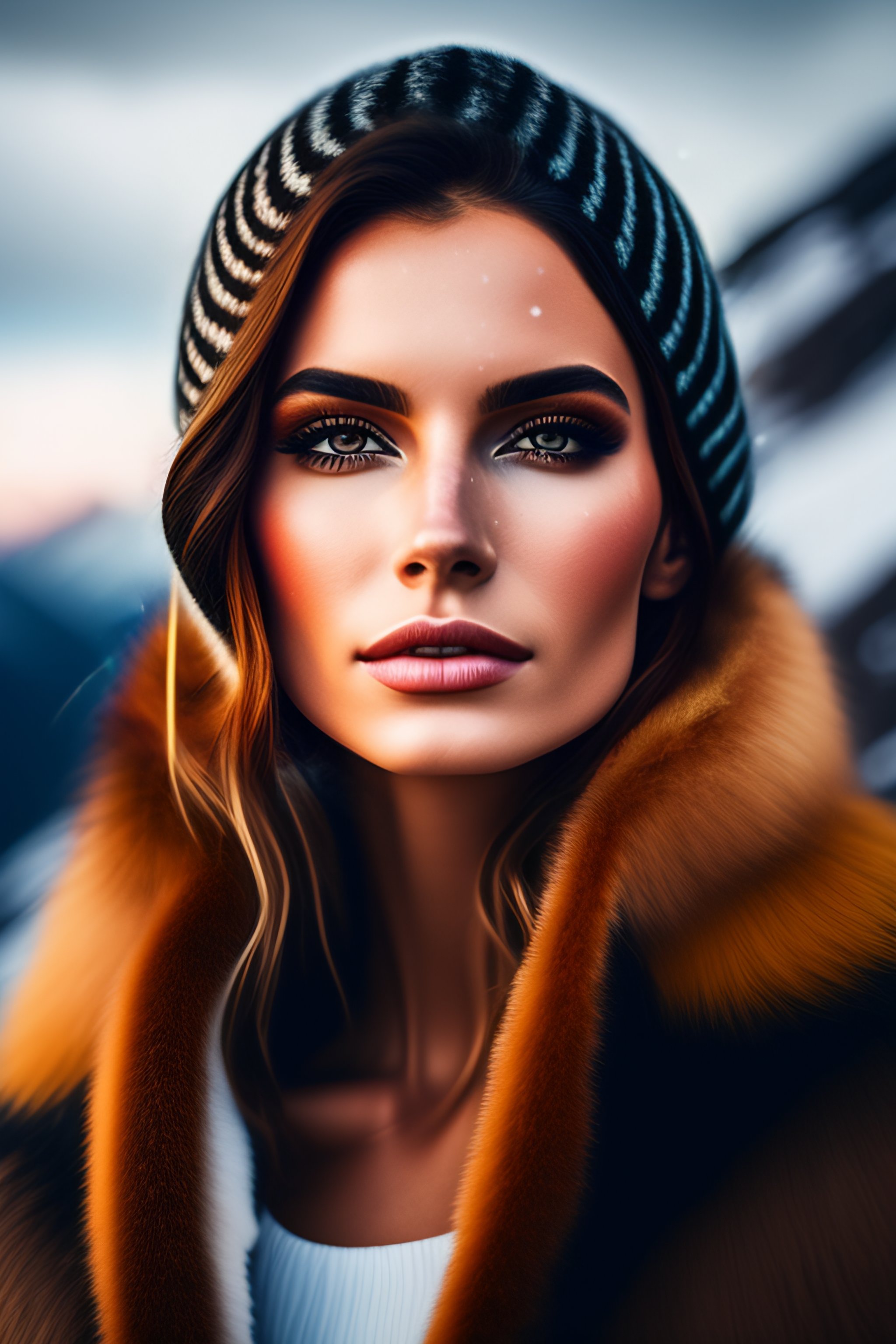 Lexica - Realistic full potrait of Beautiful romanian model with makeup ...