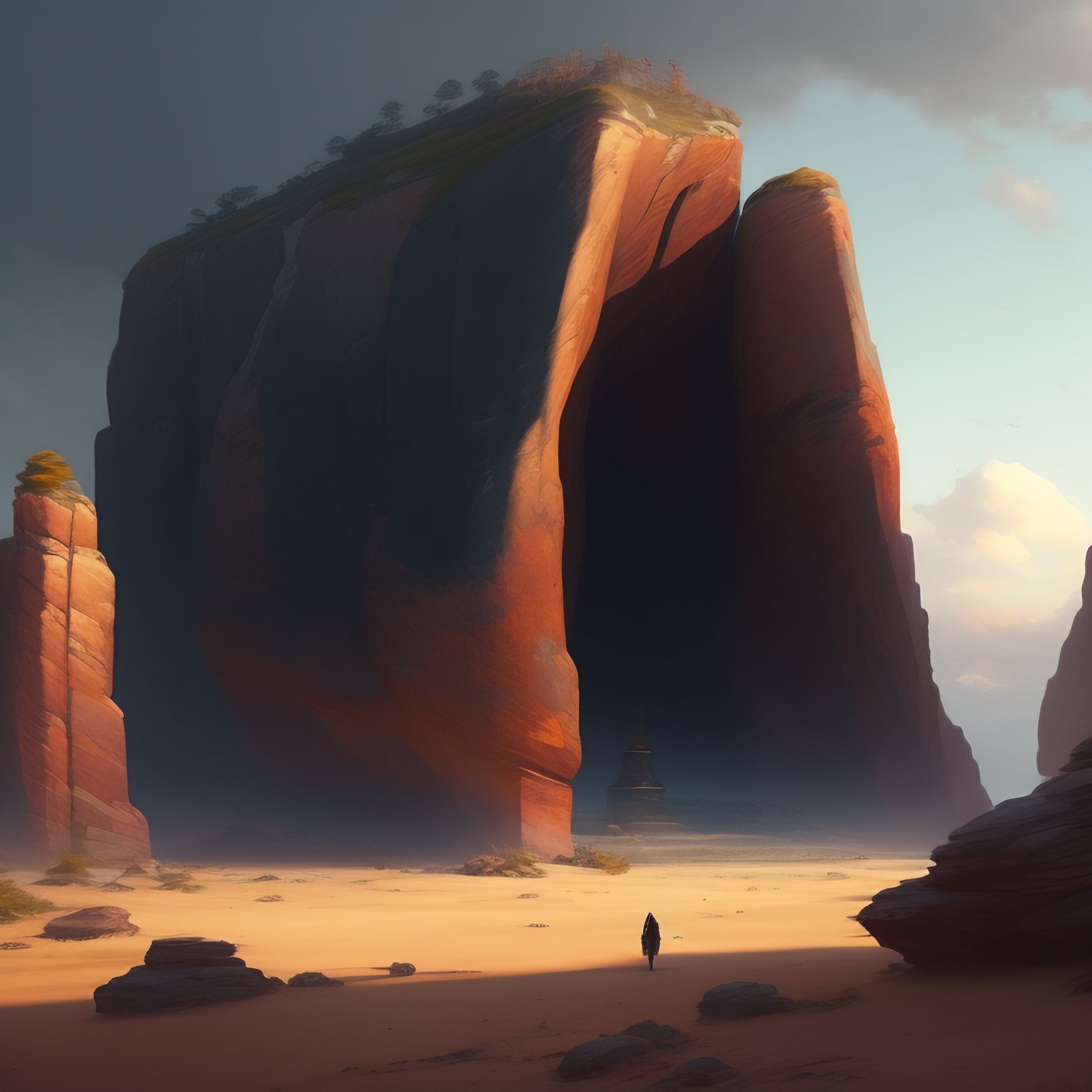 Lexica - Close up, top view of big statues repeated many times in ...