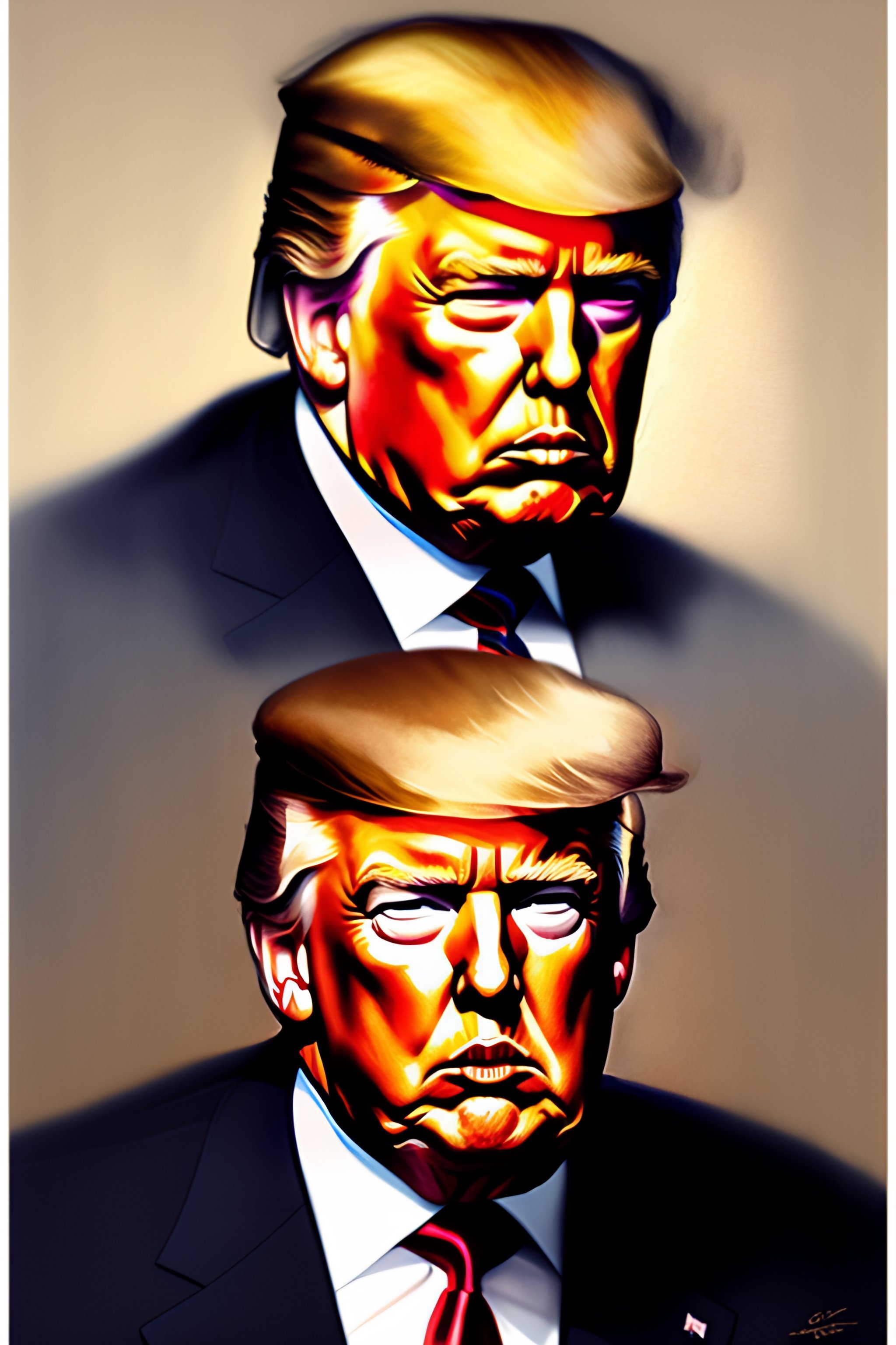 Lexica - Donald Trump. muted colors. by jean - baptiste monge