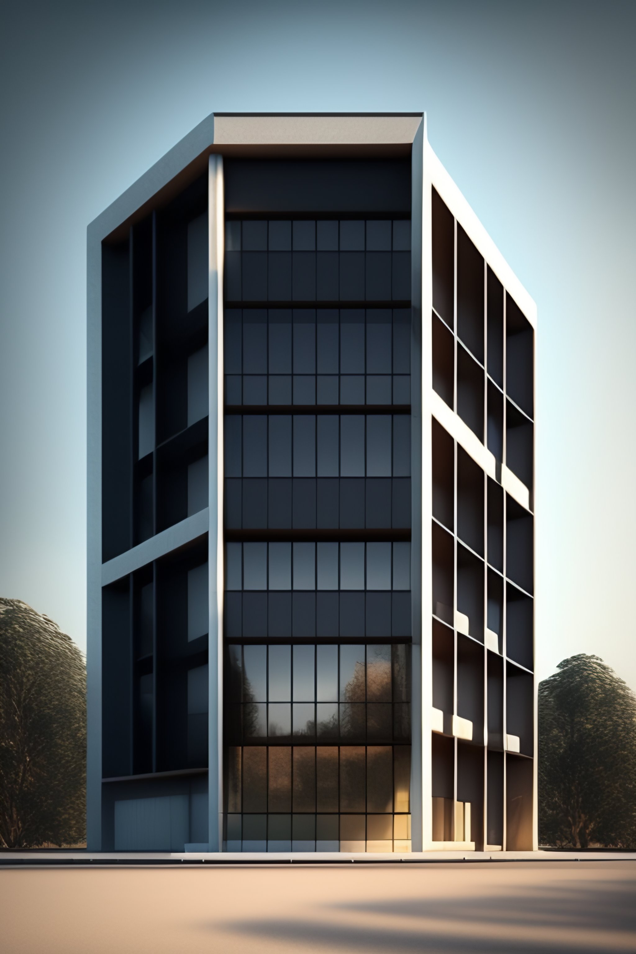 Lexica - Image of a three floor modern building, realistic, photography ...