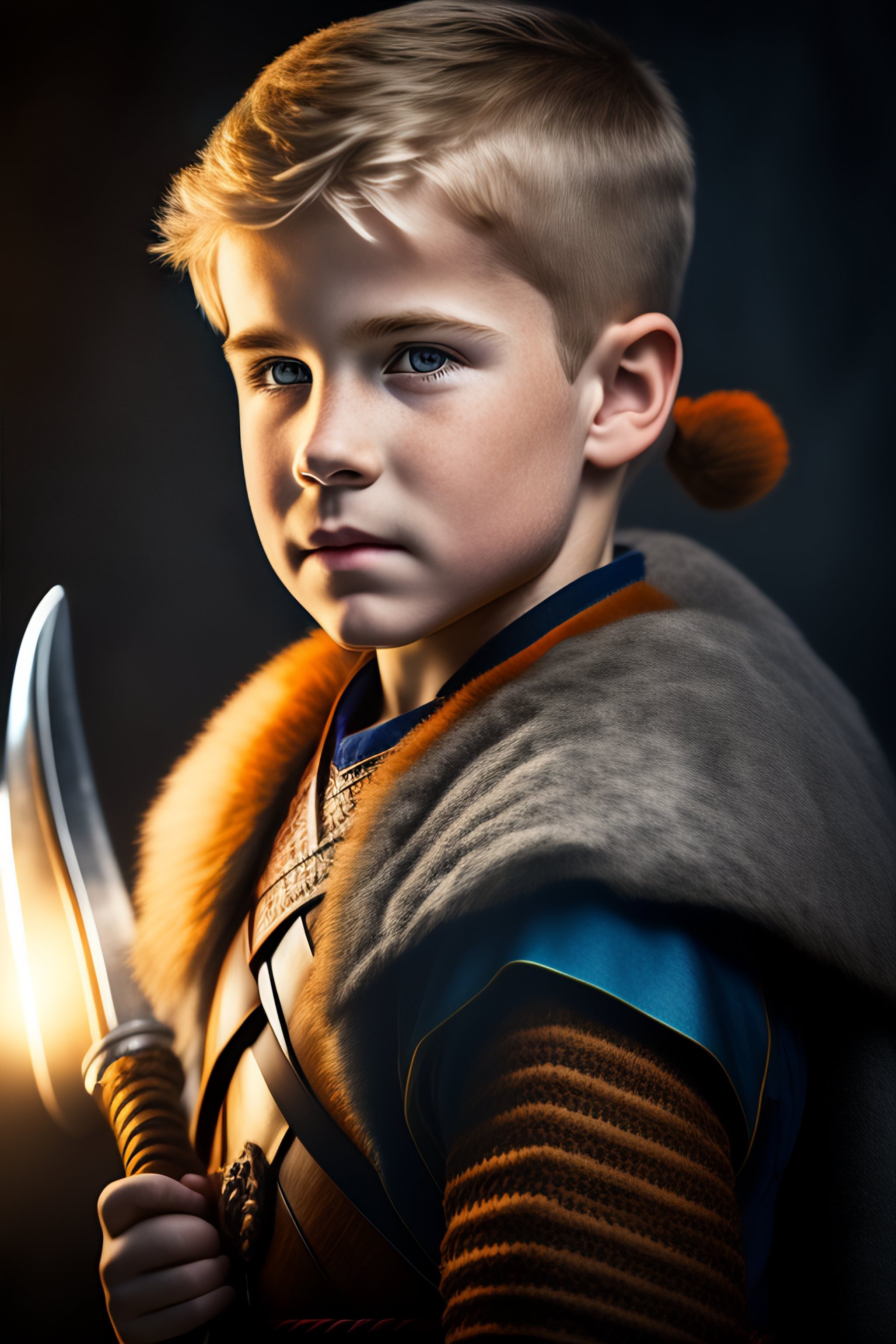 Lexica - Portrait of a Viking boy with a sword, natural lighting, 8k ...
