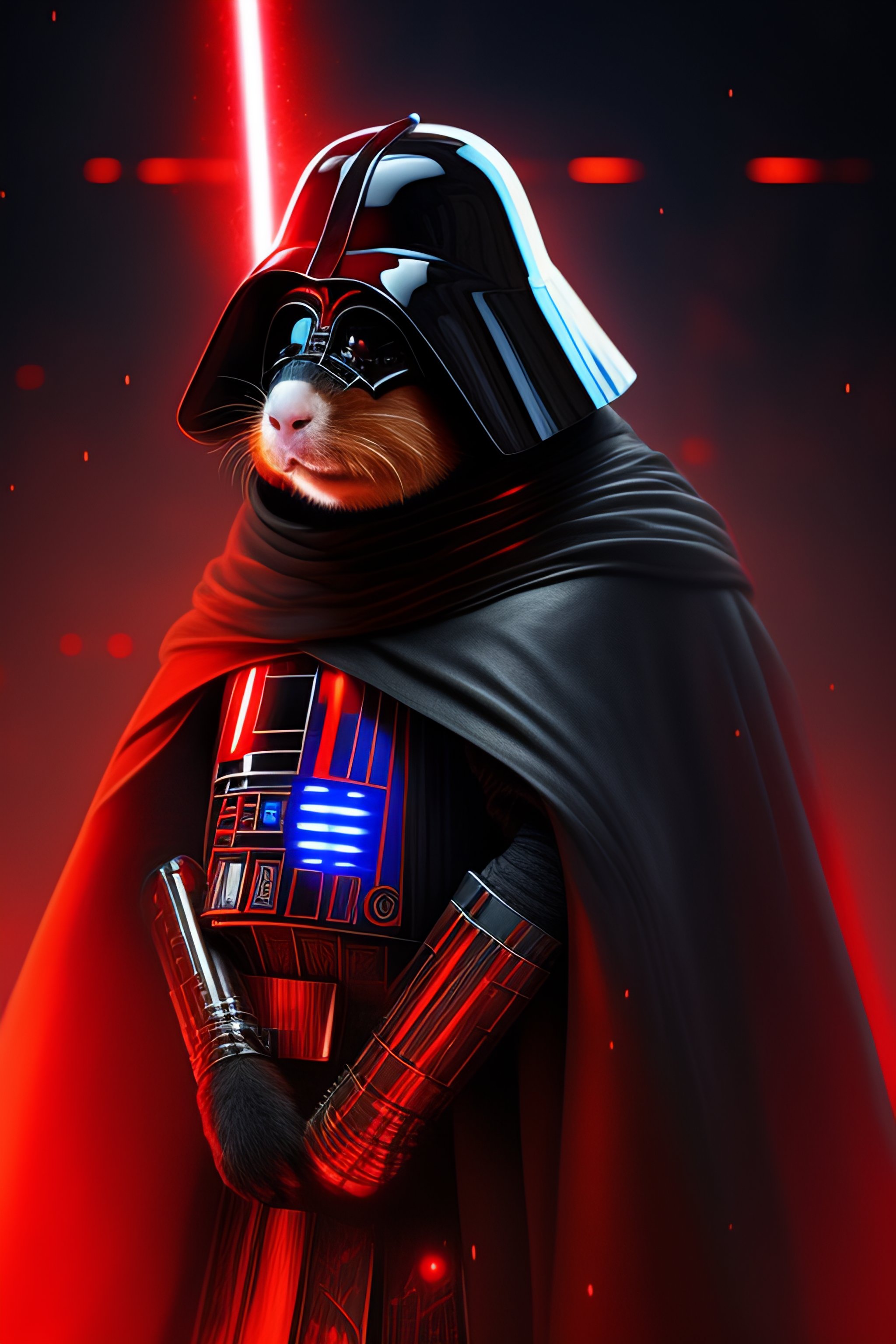 Lexica - Star Wars scene artificial intelligence a guinea pig wearing ...