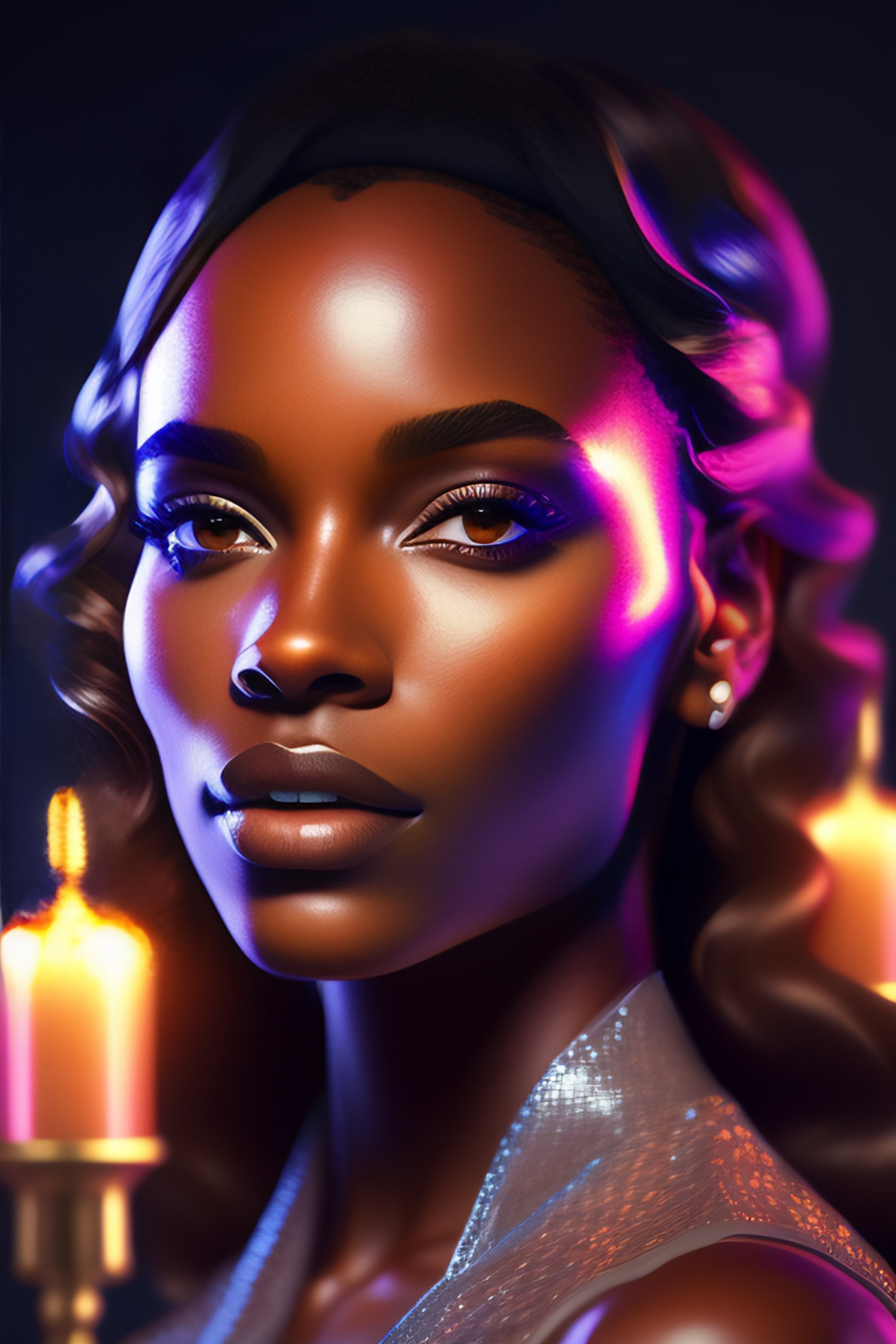 Lexica - Lushill style, AFRICAN AMERICAN SMOOTH skin, bar lighting, rim ...