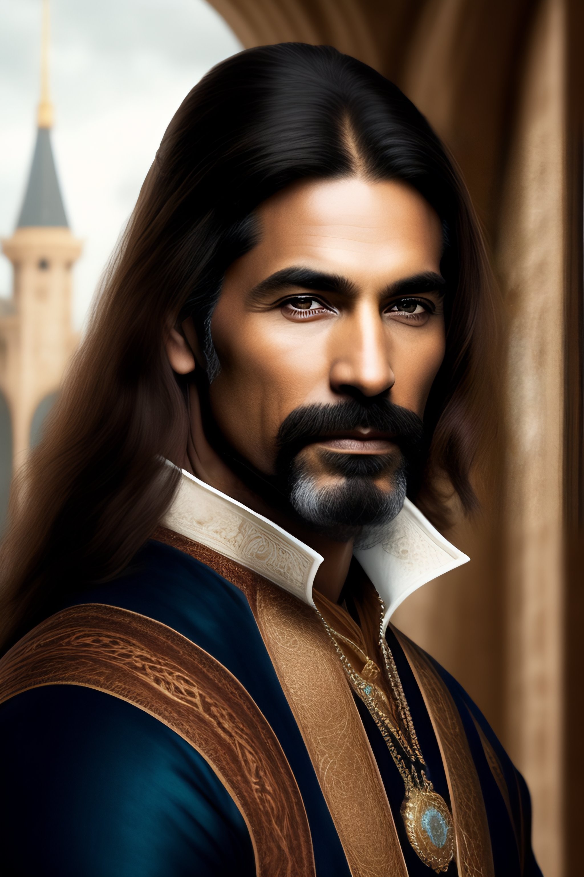 Lexica - 60 year noble, brown eyes, medieval blue clothes, male ...