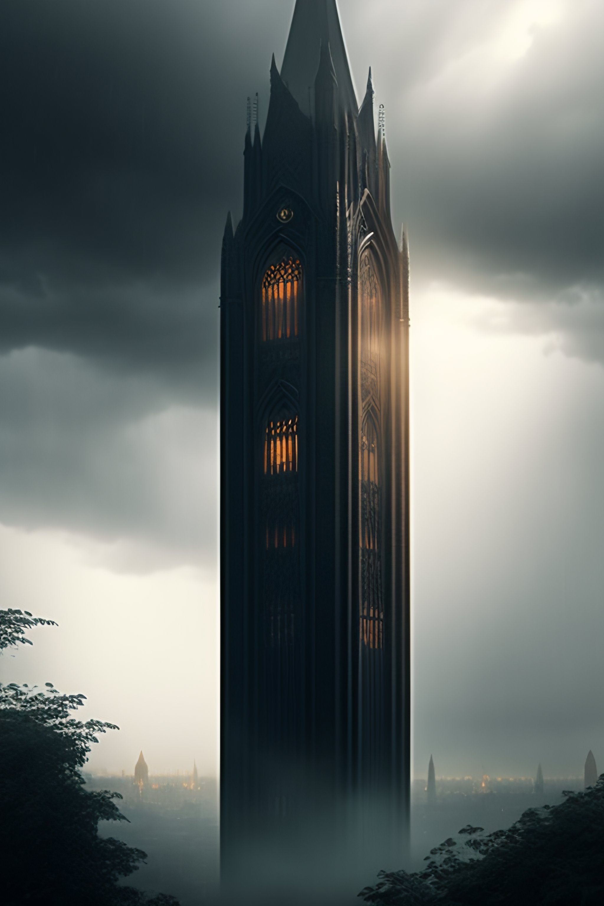 Lexica - A lonely and impossibly tall ominous gothic dark tower ...