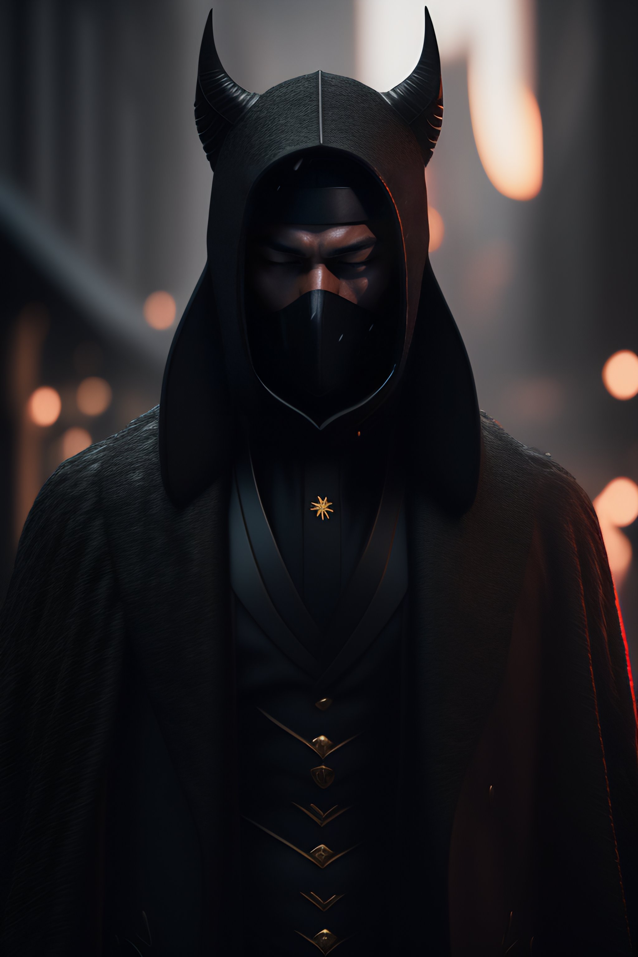 Lexica - Man with demon mask and black overcoat, ultra detailded, 4k ...