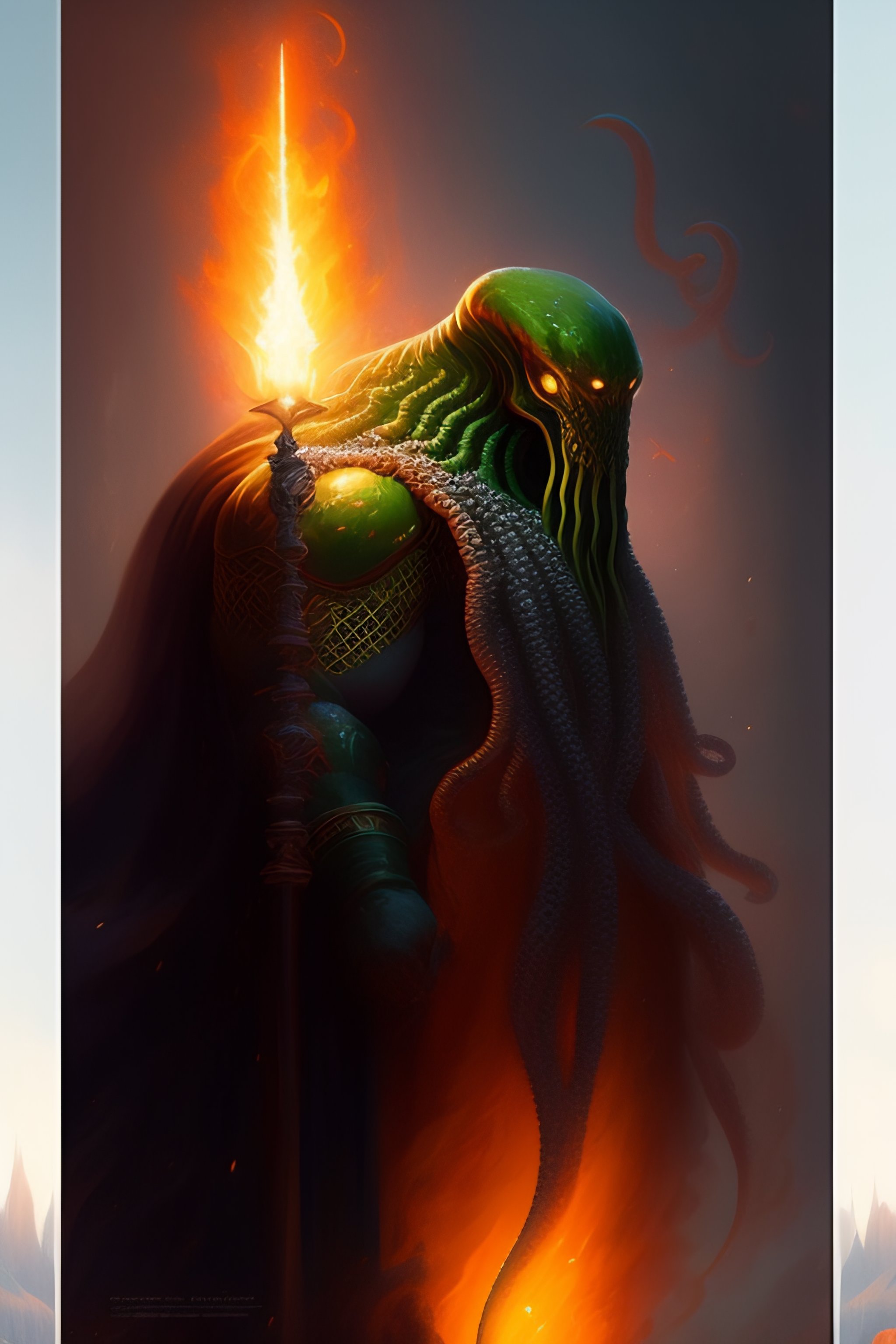 Lexica - Cthulhu, by justin gerard and greg rutkowski, digital art ...
