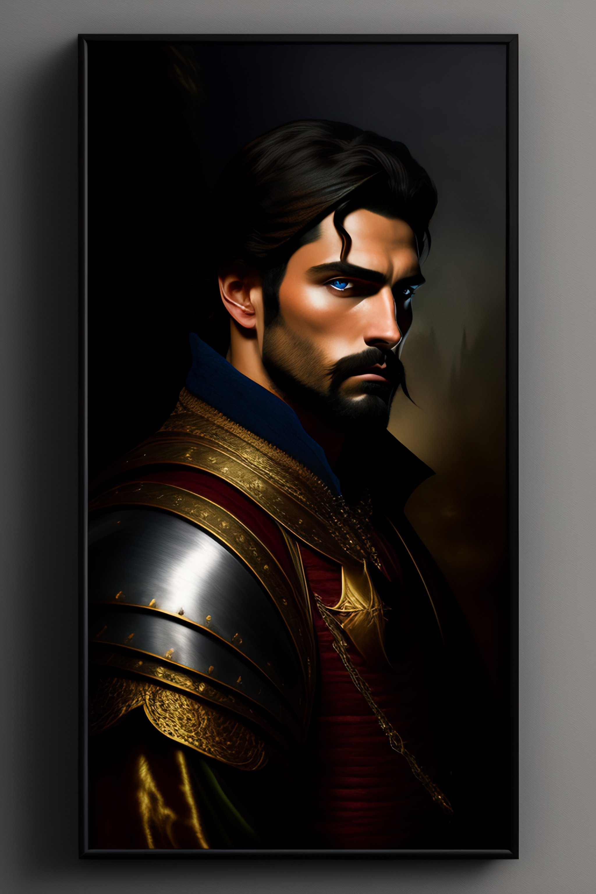 Lexica - Medieval fantasy portrait of a man sharp features, grim, cold ...