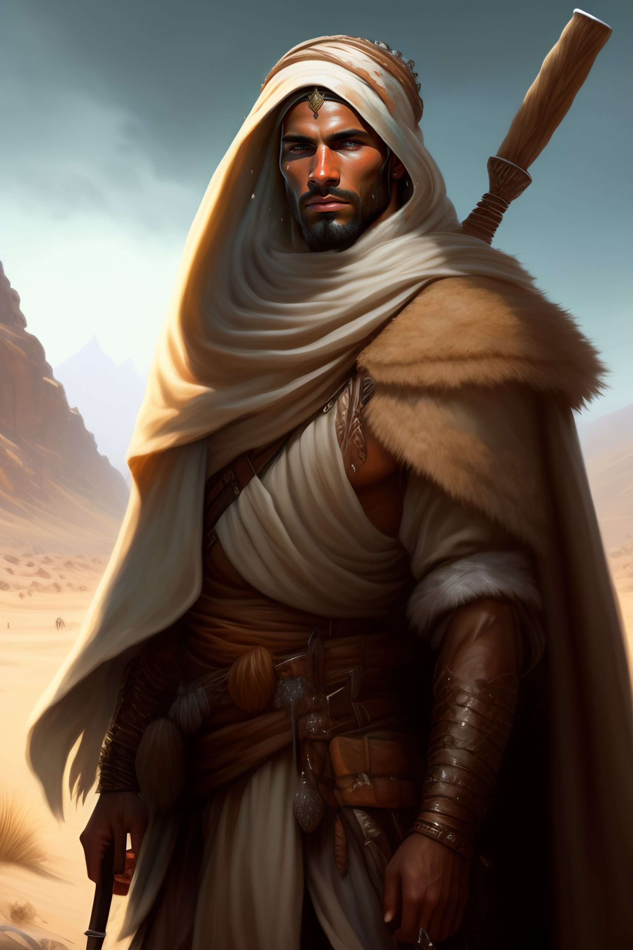 Lexica - A full body portrait of a beautiful soldiers quarter bedouin ...