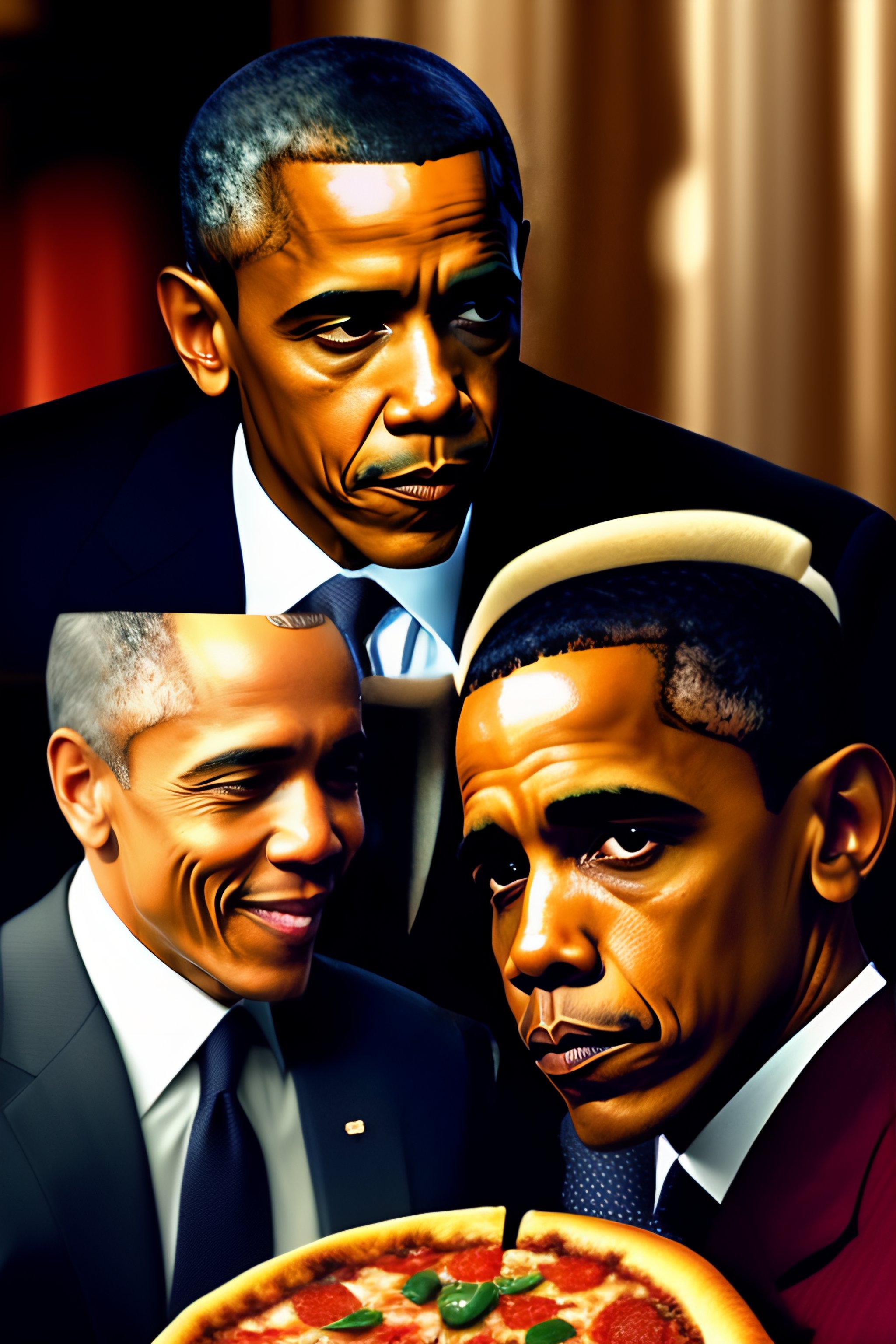 Lexica - Barack obama eating pizza with the ninja turtles