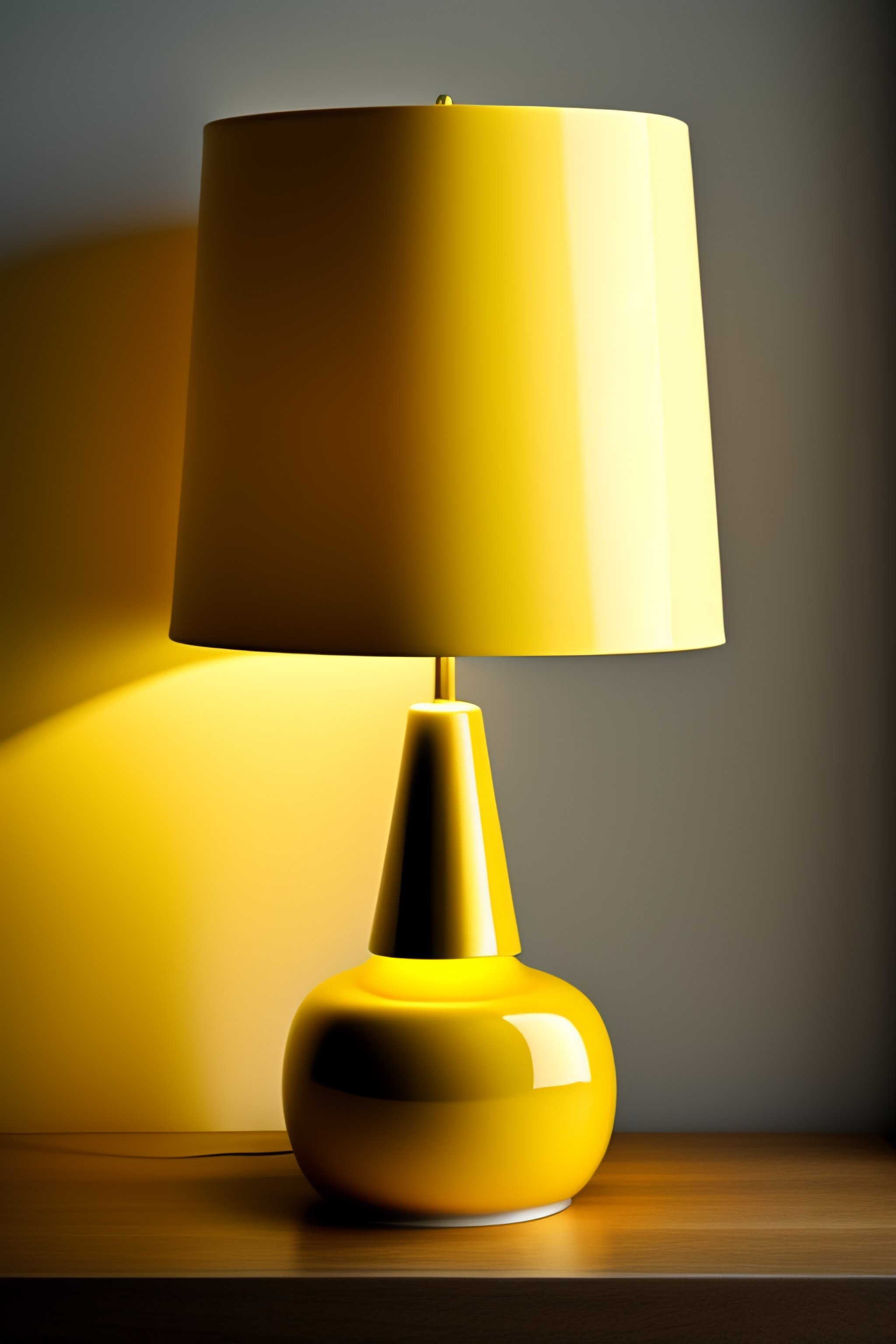 Lexica - Minimalist lamp, yellow, intrincate details, creative, cilinder