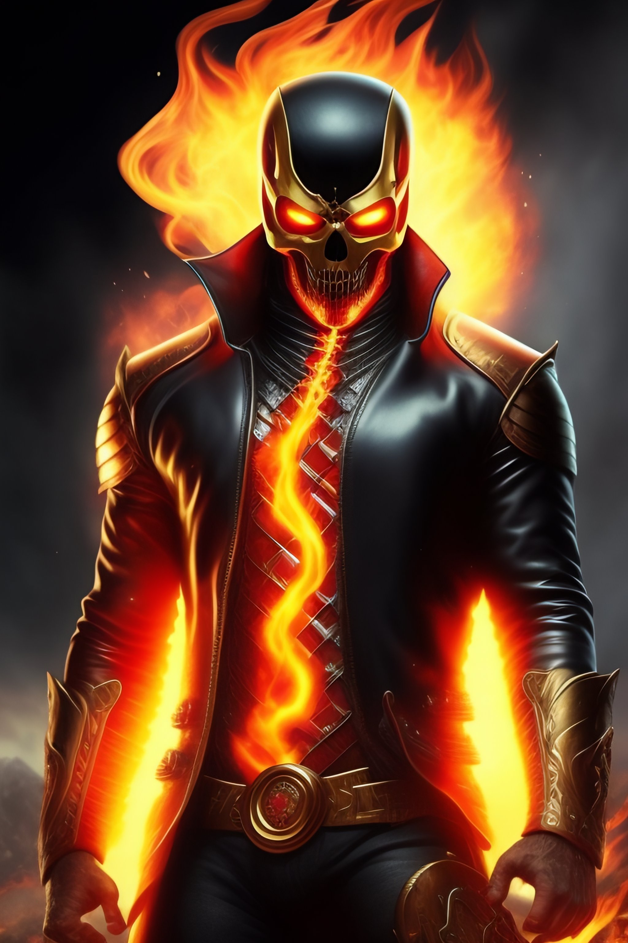 Lexica - Ghost Rider con cara humana ultra realista