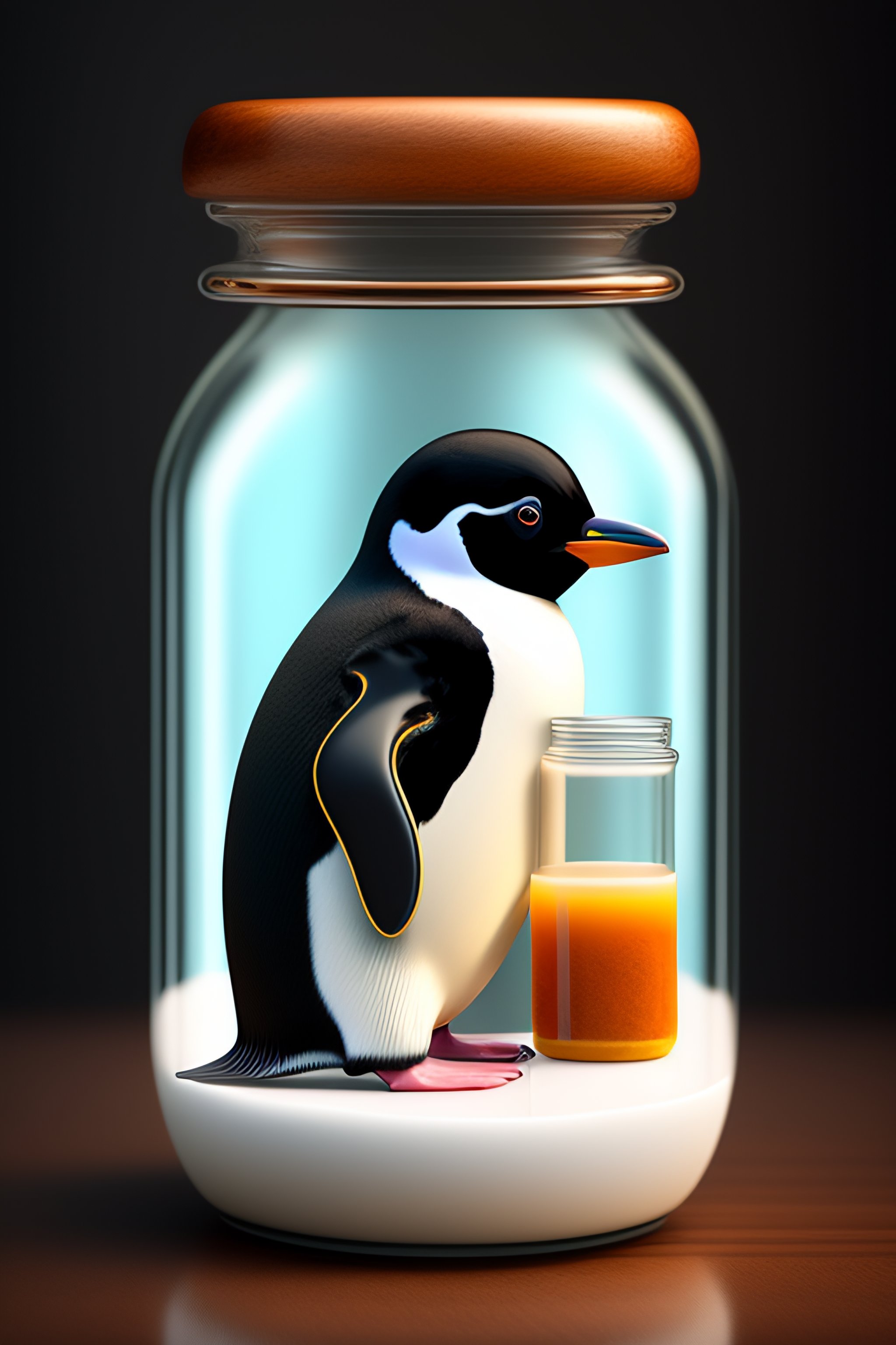 Lexica - Cute penguin in a jar