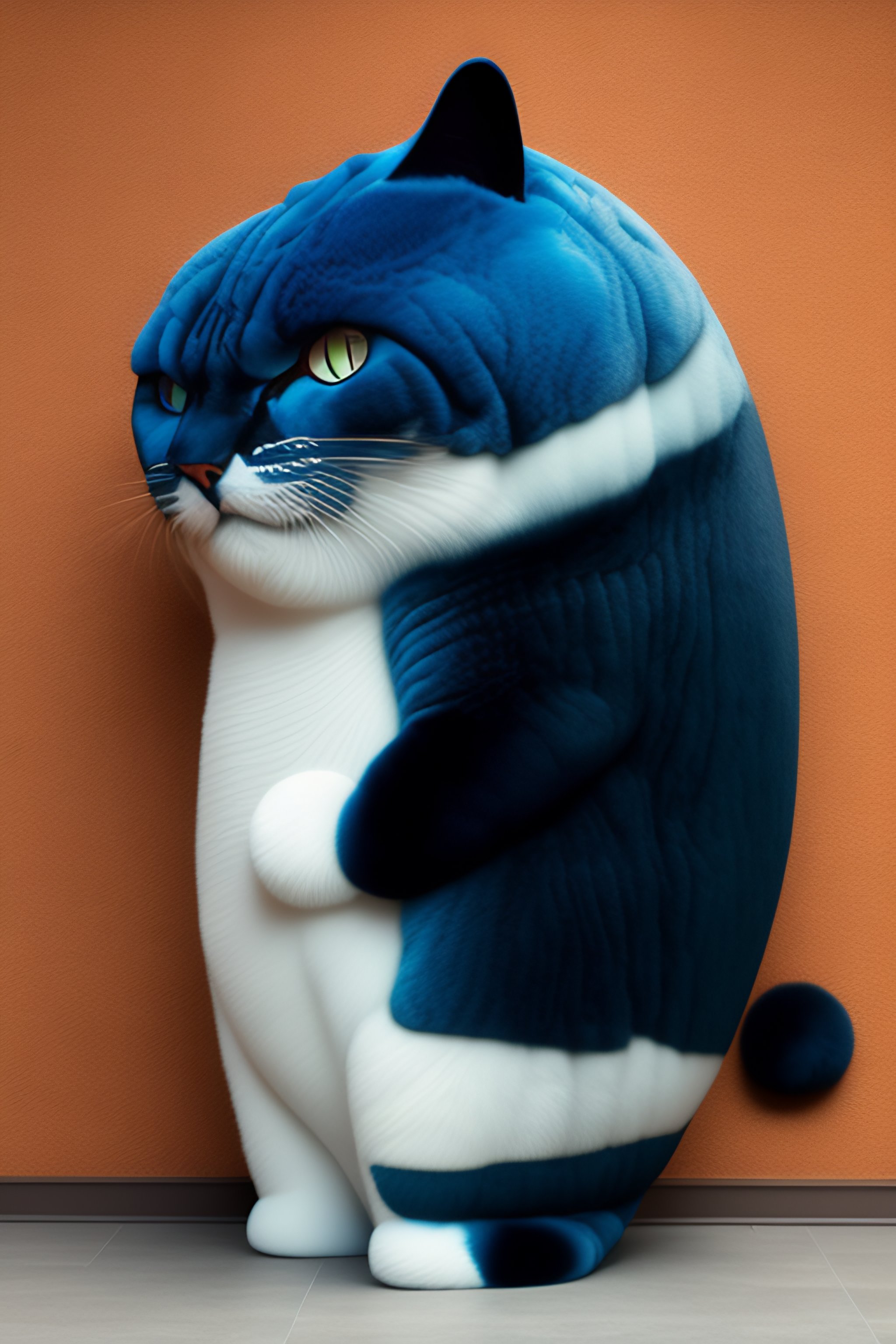 Lexica - A giant whale mixed with a long fur cat