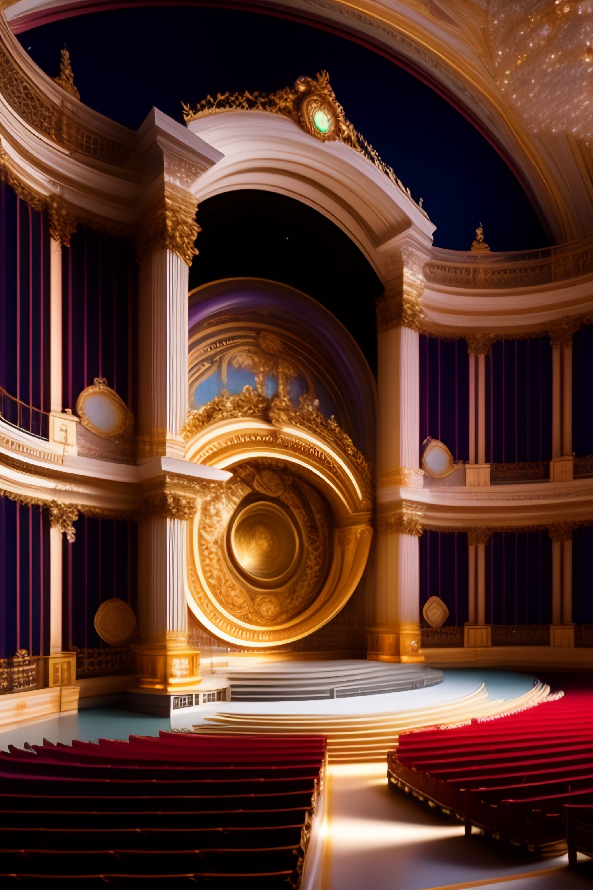 Lexica - French baroque space opera theater diffuse ethereal, style monet