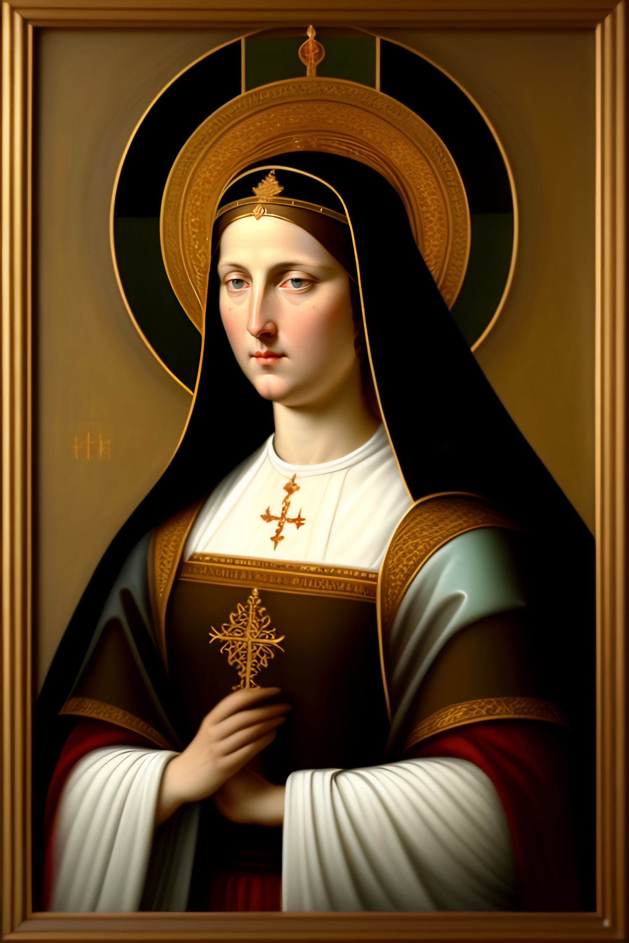 Lexica - Sad German Benedictine abbess renaissance painting 9th century ...