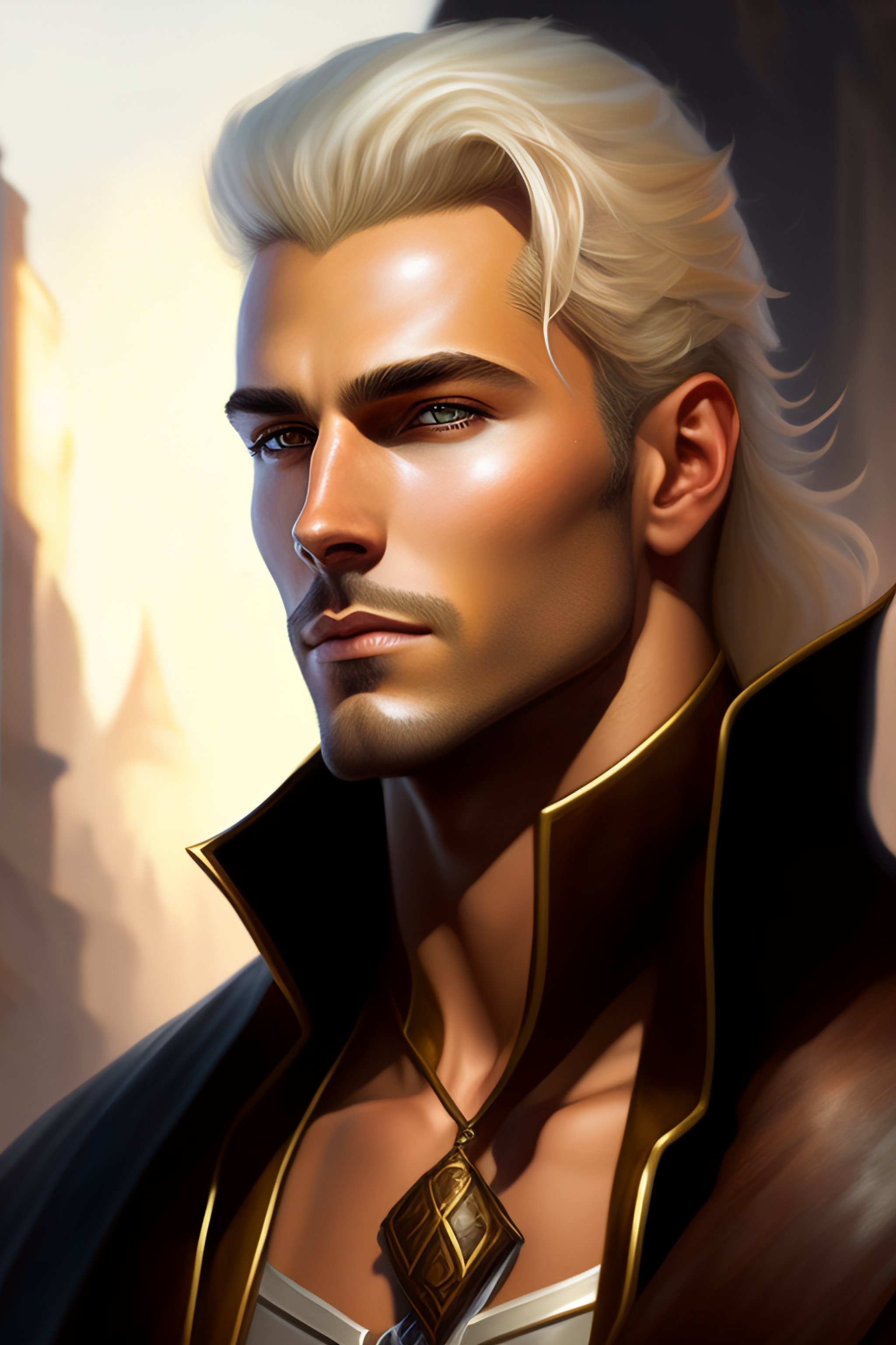 Lexica - A _ fantasy _ style _ portrait _ painting _ of wizard male ...