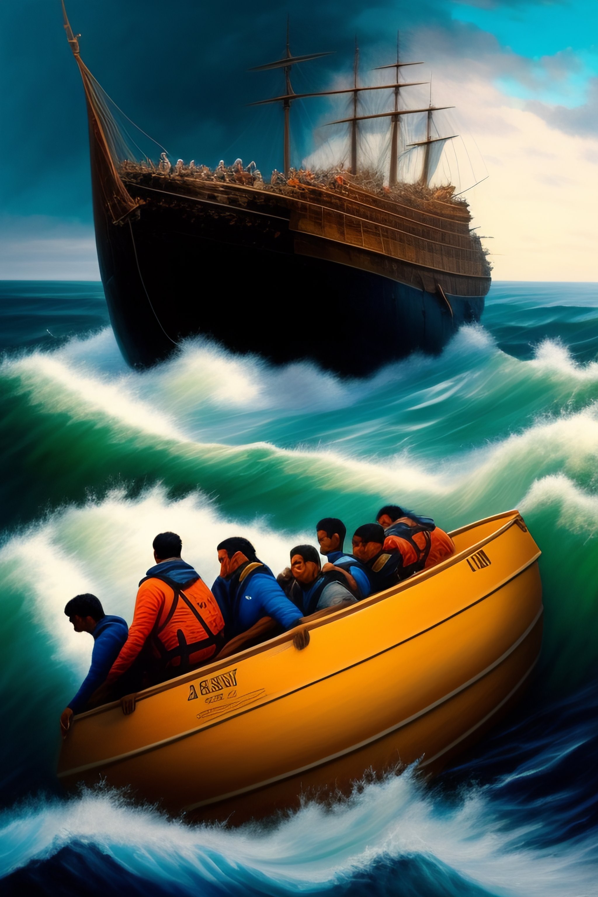 Lexica - This painting depicts a dramatic scene in which a group of ...