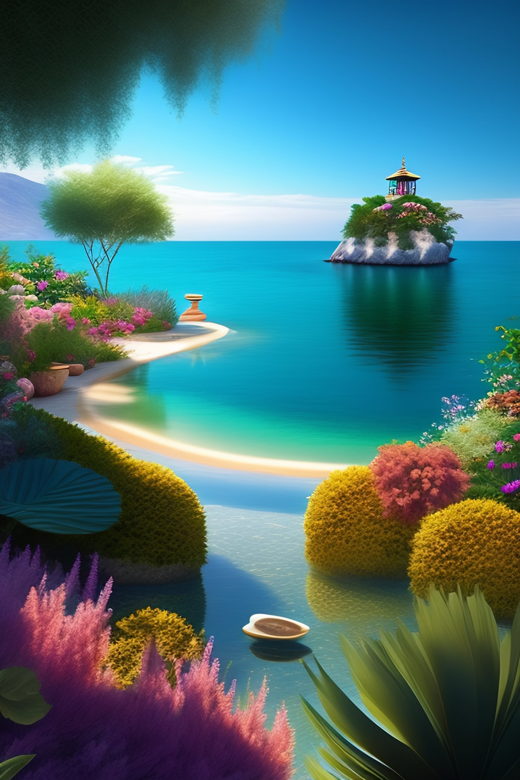 Lexica - Beautiful mediterran garden, lots of different flowers, clear ...