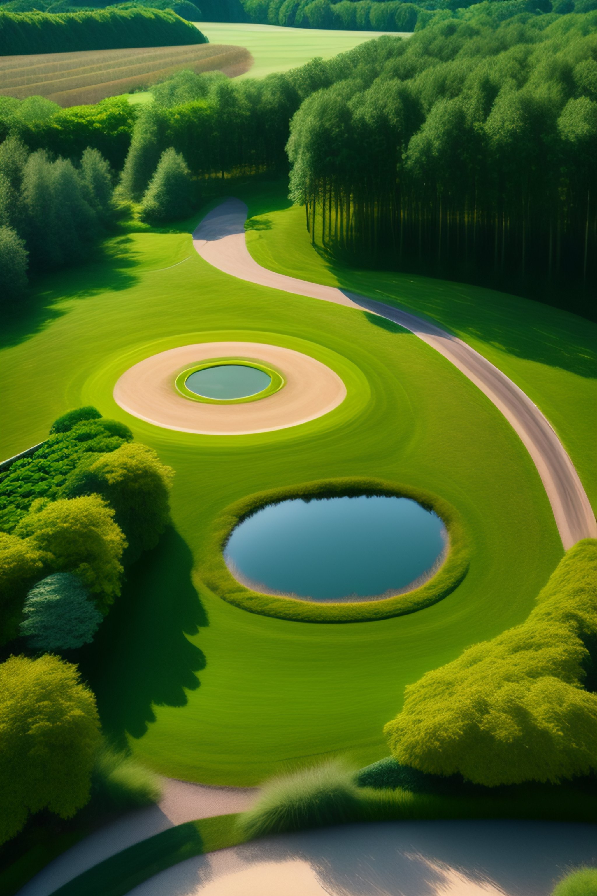 Lexica - A beautiful realistic birds eye view of a landscape. lots of ...