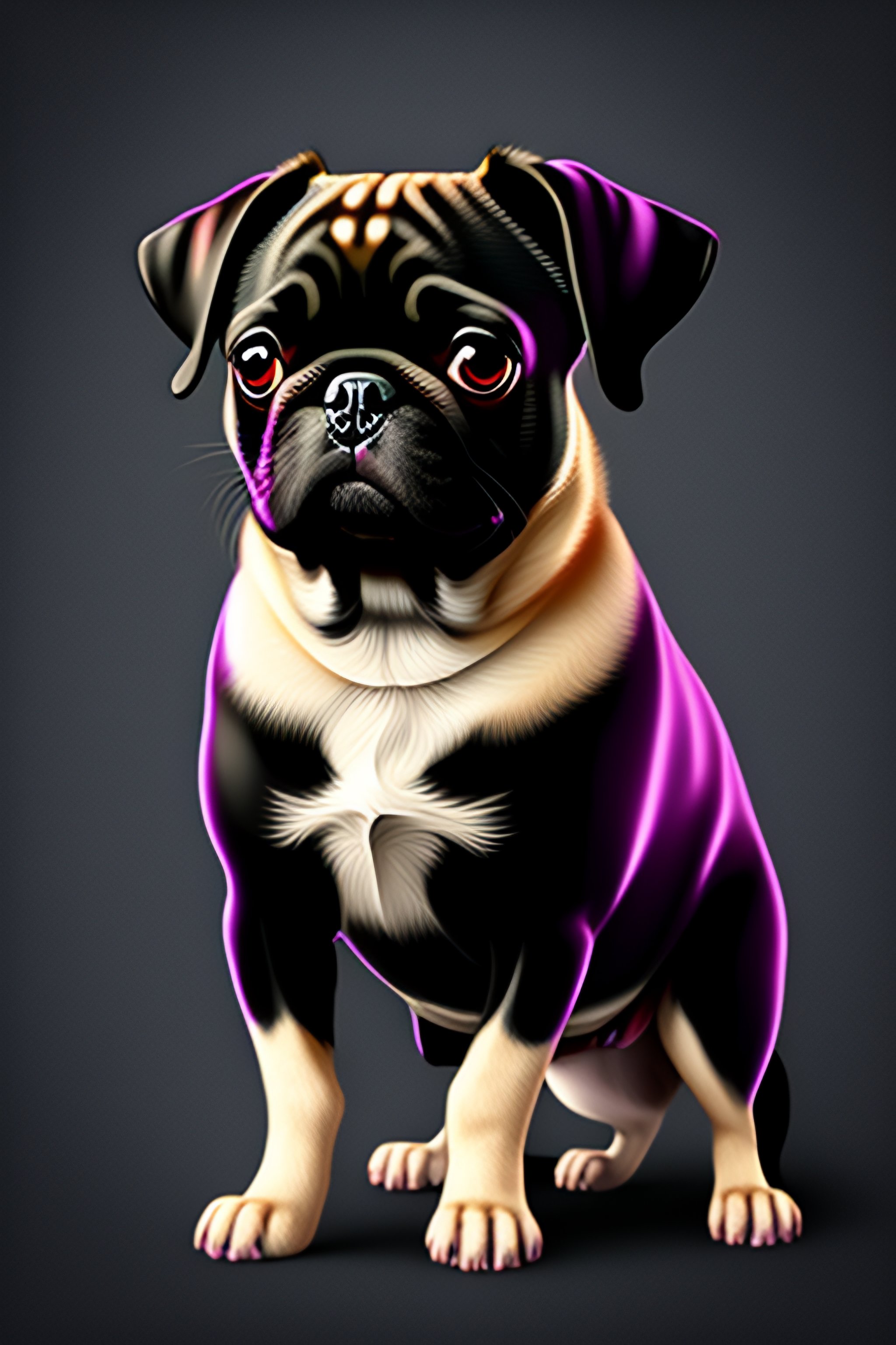 Lexica - Black Pug, Anime style, Fullbody