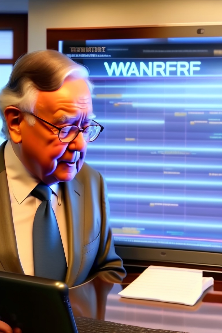 Lexica - [Cut to footage of Warren Buffett in his office, reviewing ...