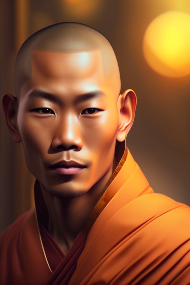 Lexica - Buddhist monk, calm face