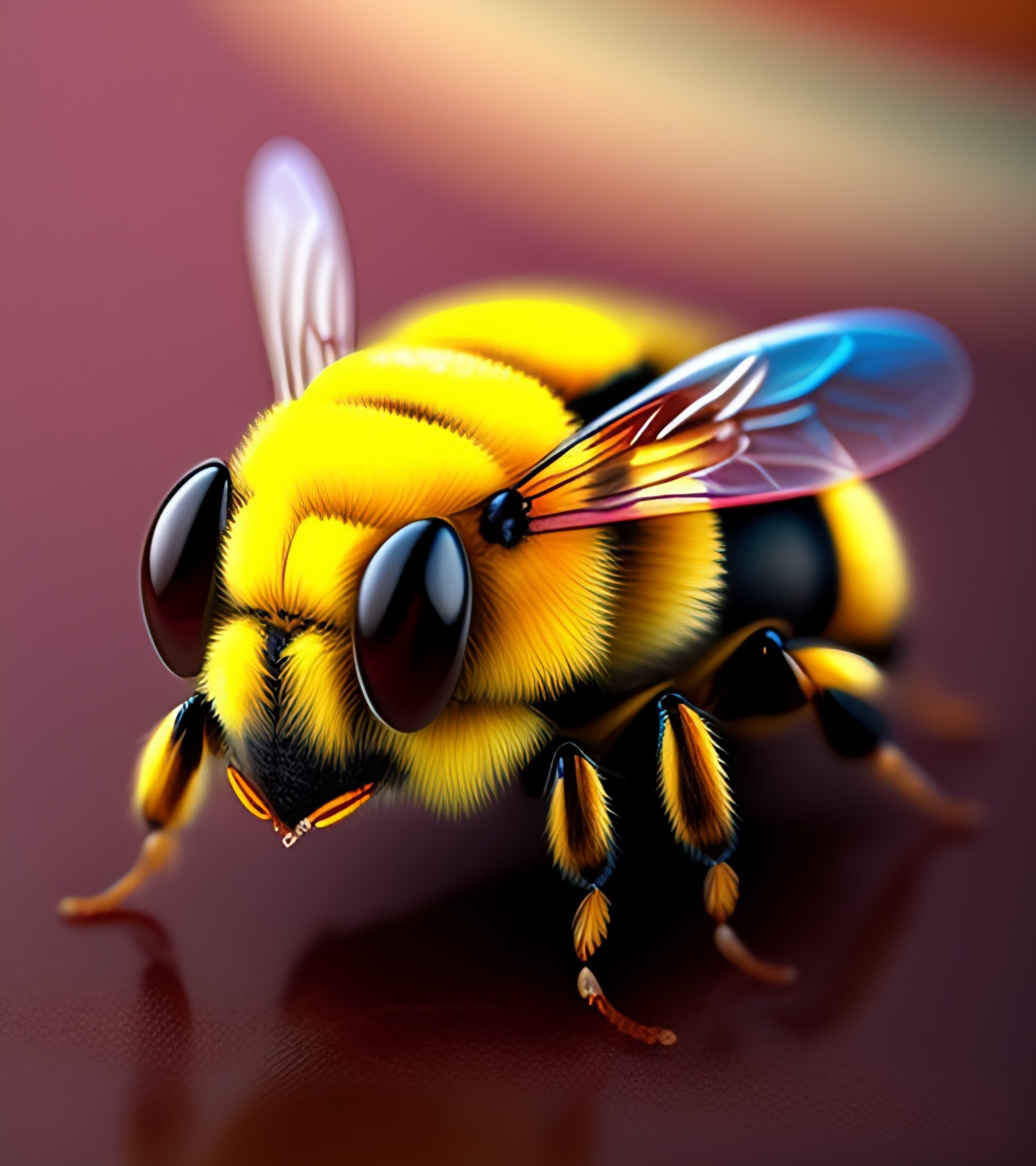 Lexica - Lazy bee looks like a pokemon with red eyes and knight armor