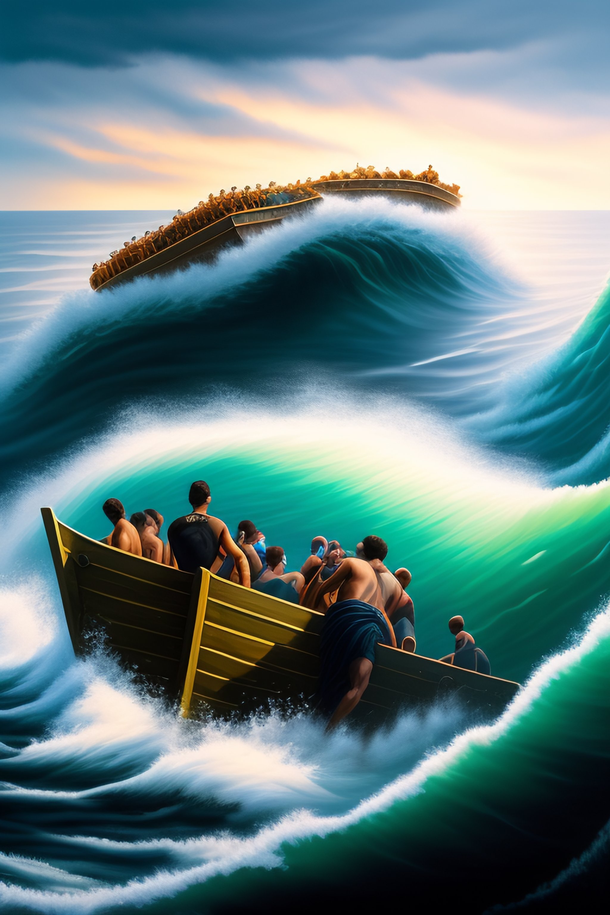 Lexica - This painting depicts a dramatic scene in which a group of ...