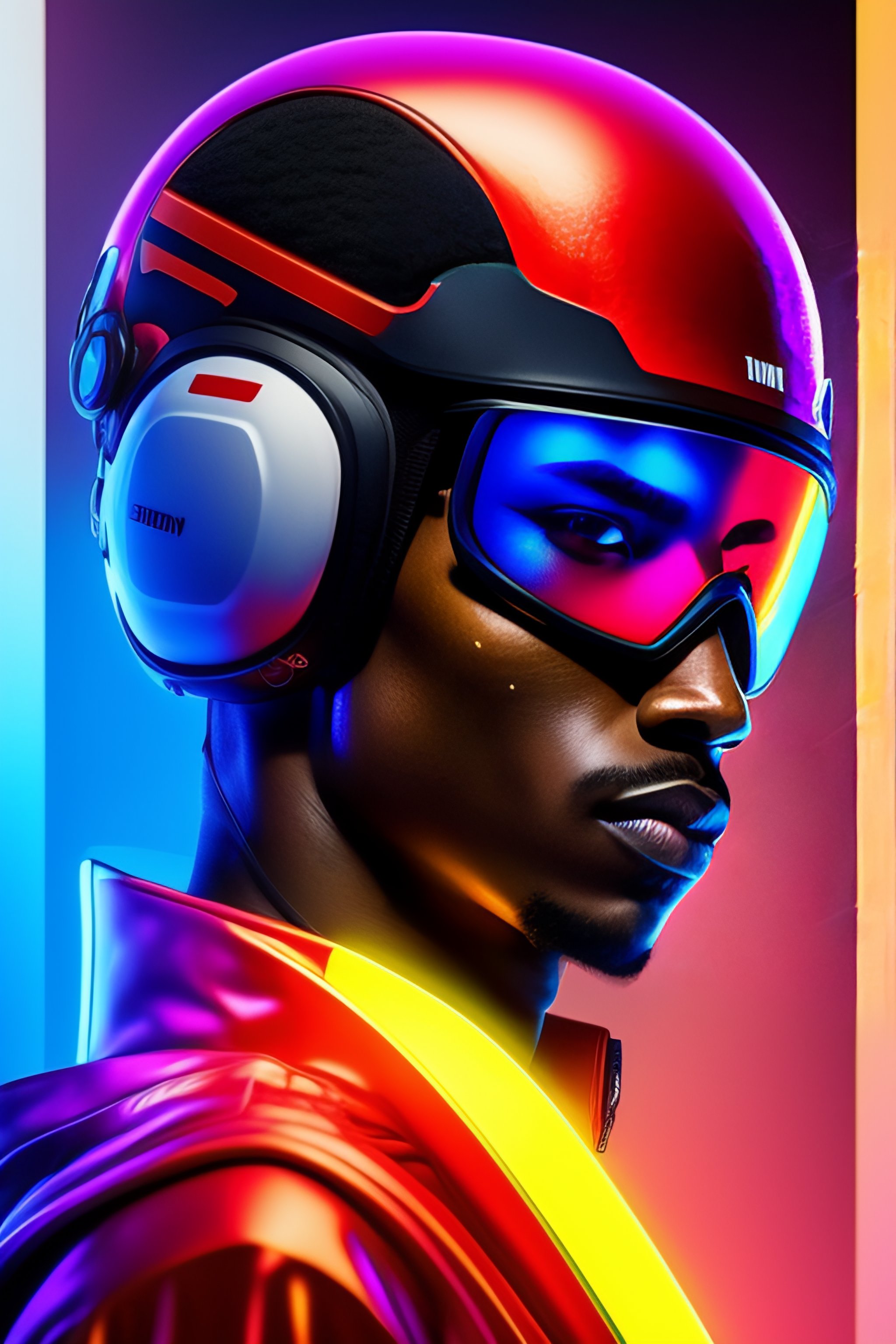 Lexica - Geno de fortnite futuriste avec une épée dans la main rouge ...