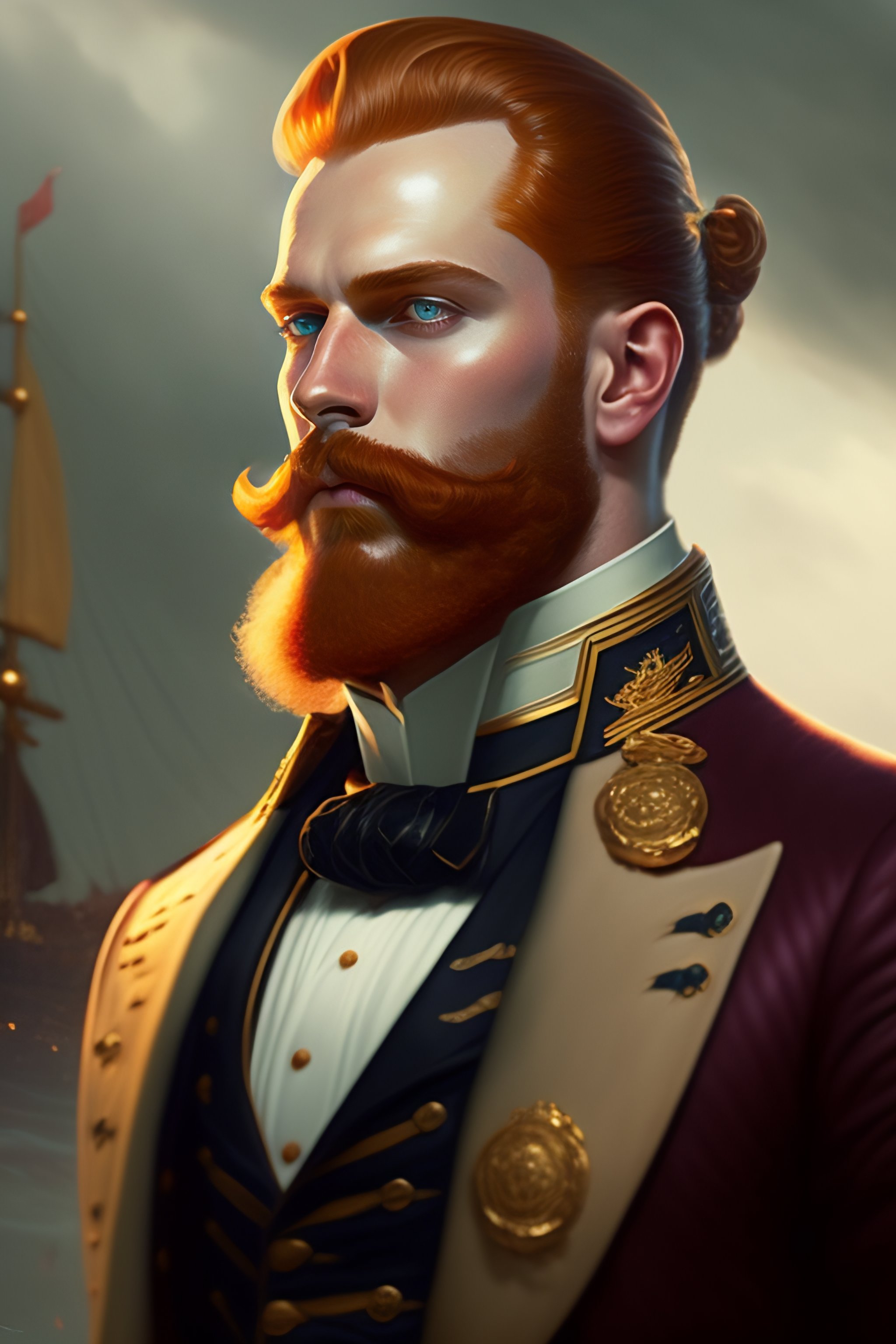 Lexica - Lovecraftian portrait of a 1920s captain with full beard ...