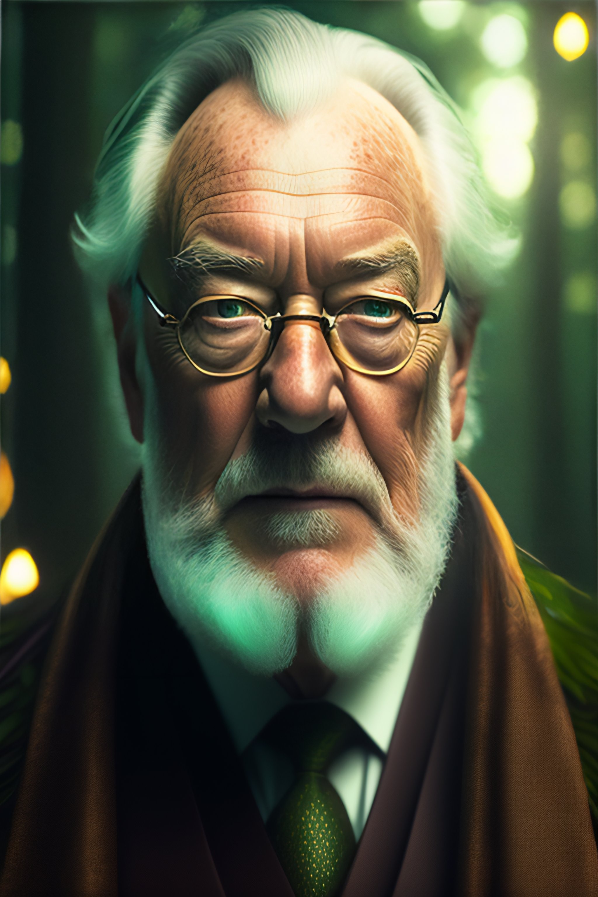 Lexica - Michael Gambon as Dumbledore, magical, forest, evening, green ...