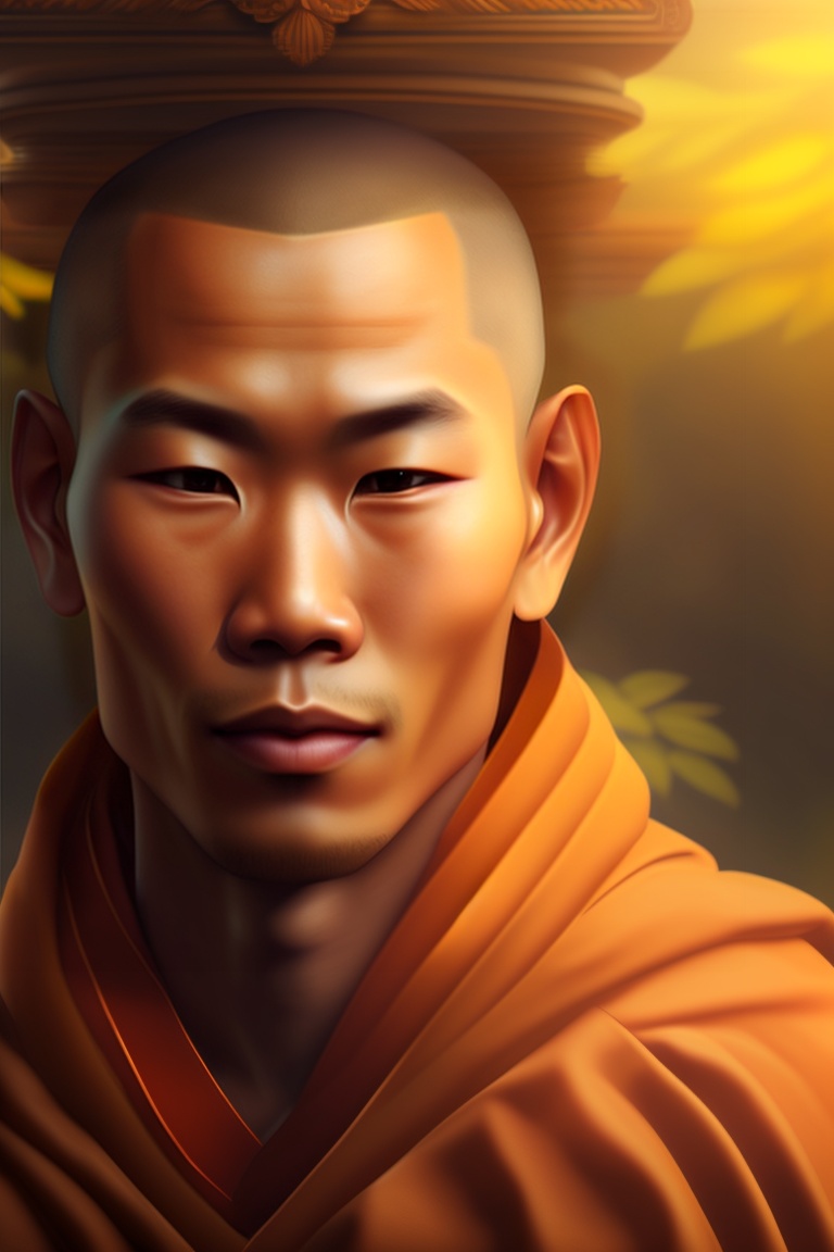 Lexica - Buddhist monk, calm face